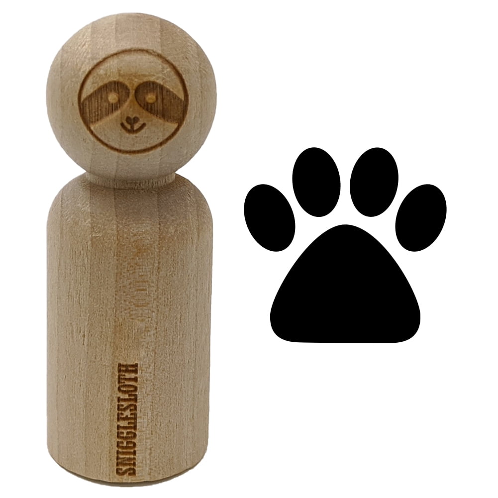 Sniggle Sloth Paw Print Mini Rubber Stamp, Small Crafting Tool for ...
