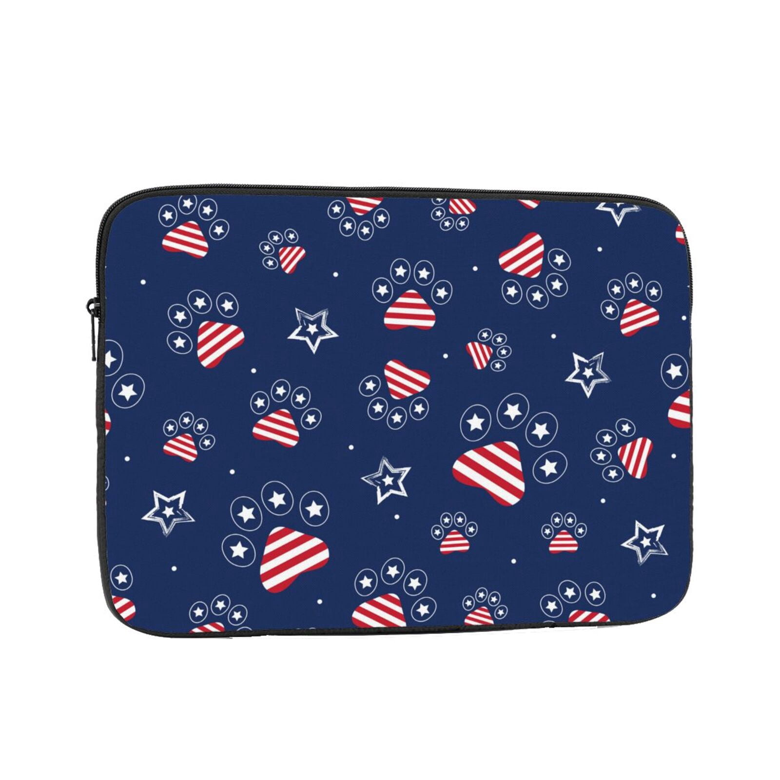 Paw Print and Star for American 17 inch Portable Laptop Sleeve ...