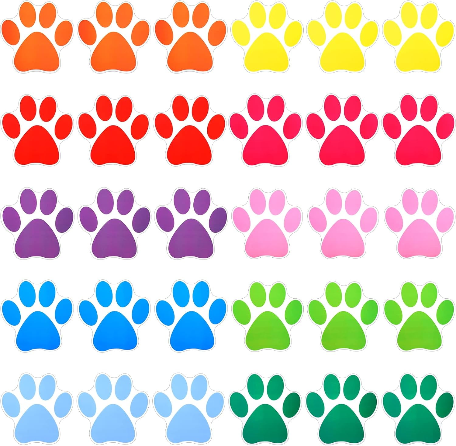 Paw Print Stickers Large Line up Spots Self Adhesive Vinyl Decals Wall ...