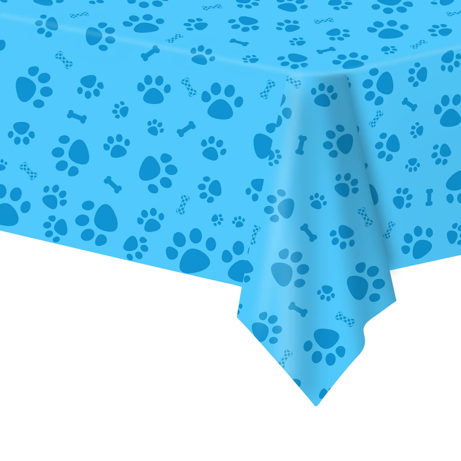Paw Print Tablecloth, 1 Pack Large Size Plastic 54"x108" Dog Paw Print ...