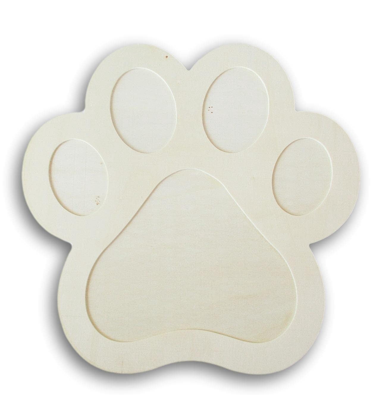 Paw Print Unfinished Wood Hanging Wall Decor Sign Plaque - 9.75 x 10 ...