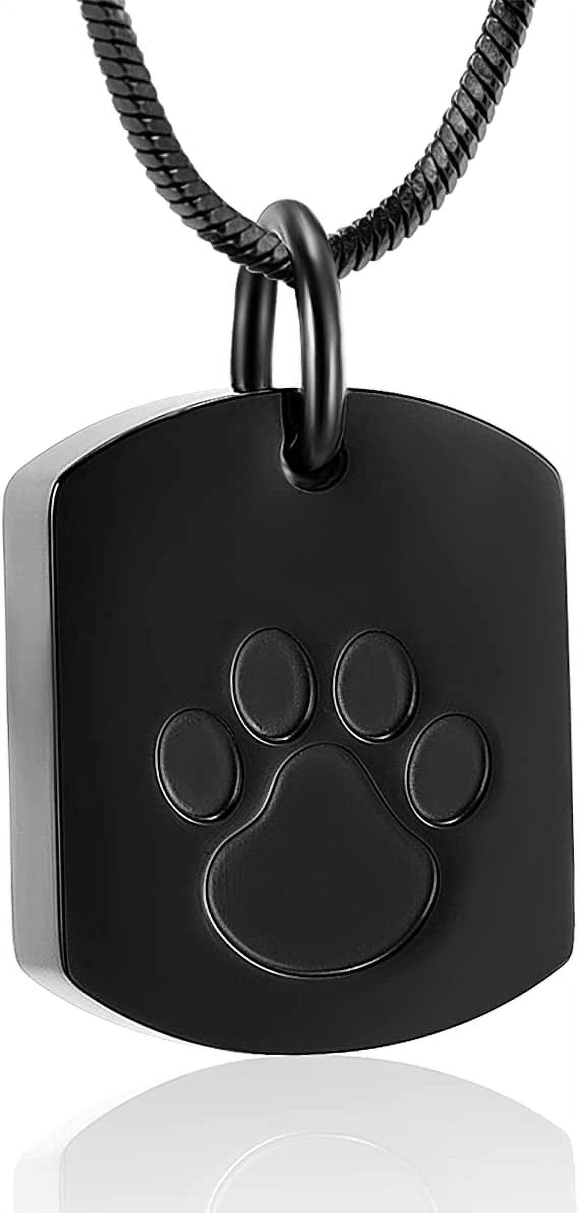 Paw Print Urn Necklace for Ashes for Pet Paw Print Memorial Ash Pendant ...