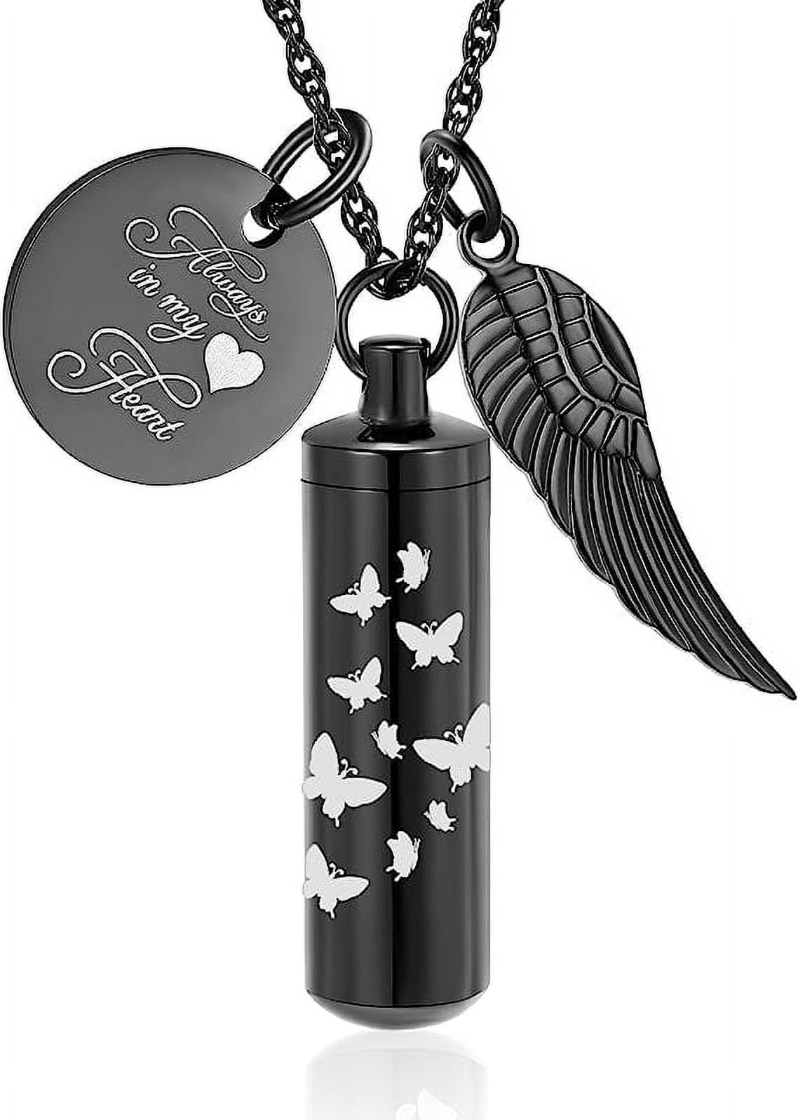 Paw Print Urn Necklaces for Human Pet Ashes Cylinder Urn Pendant ...