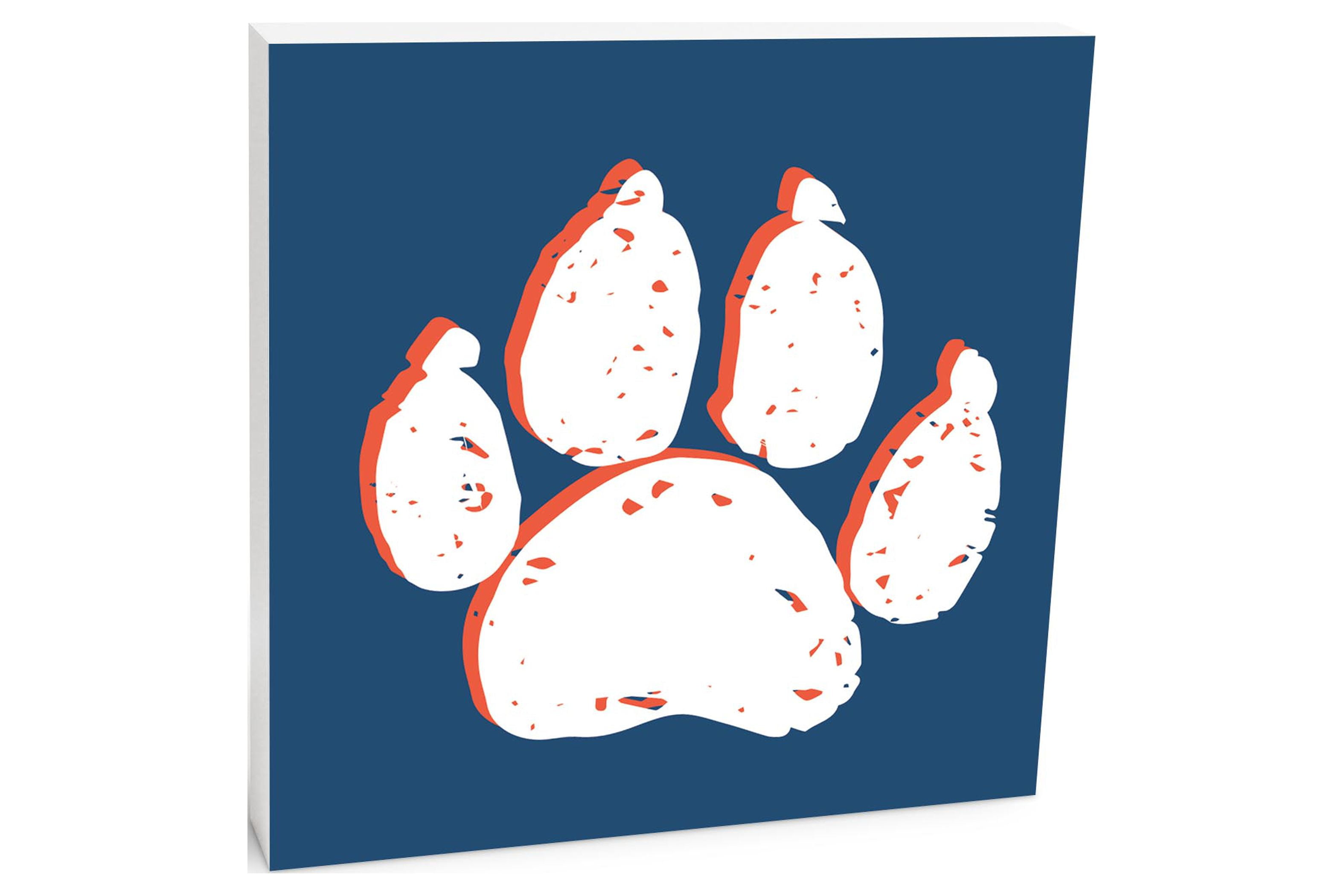 Paw Print White Paw Print 10 x 10 Wood Tabletop Sign Plaque - Walmart.com