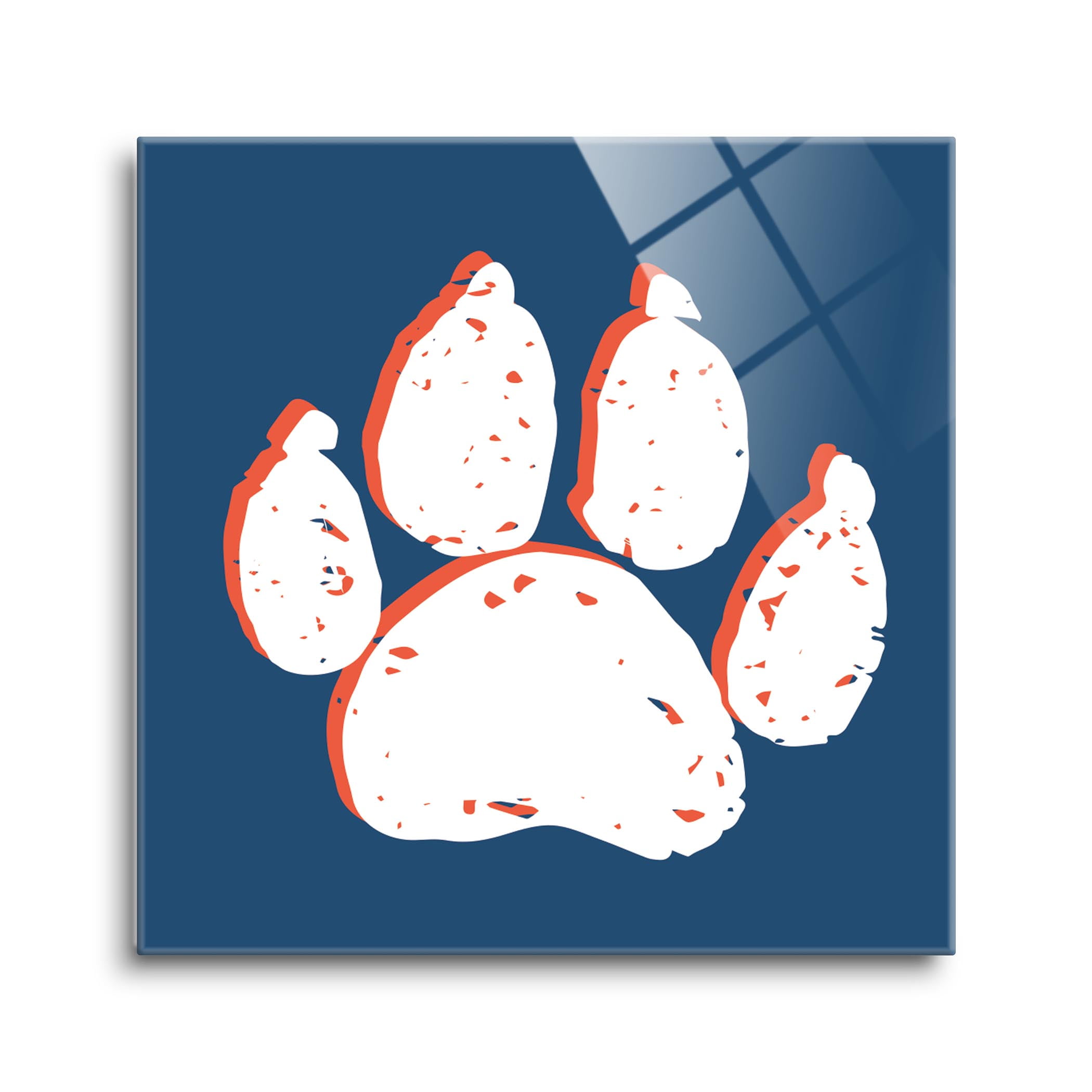 Paw Print White Paw Print 24 x 24 Glass Wall Hanging Sign - Walmart.com