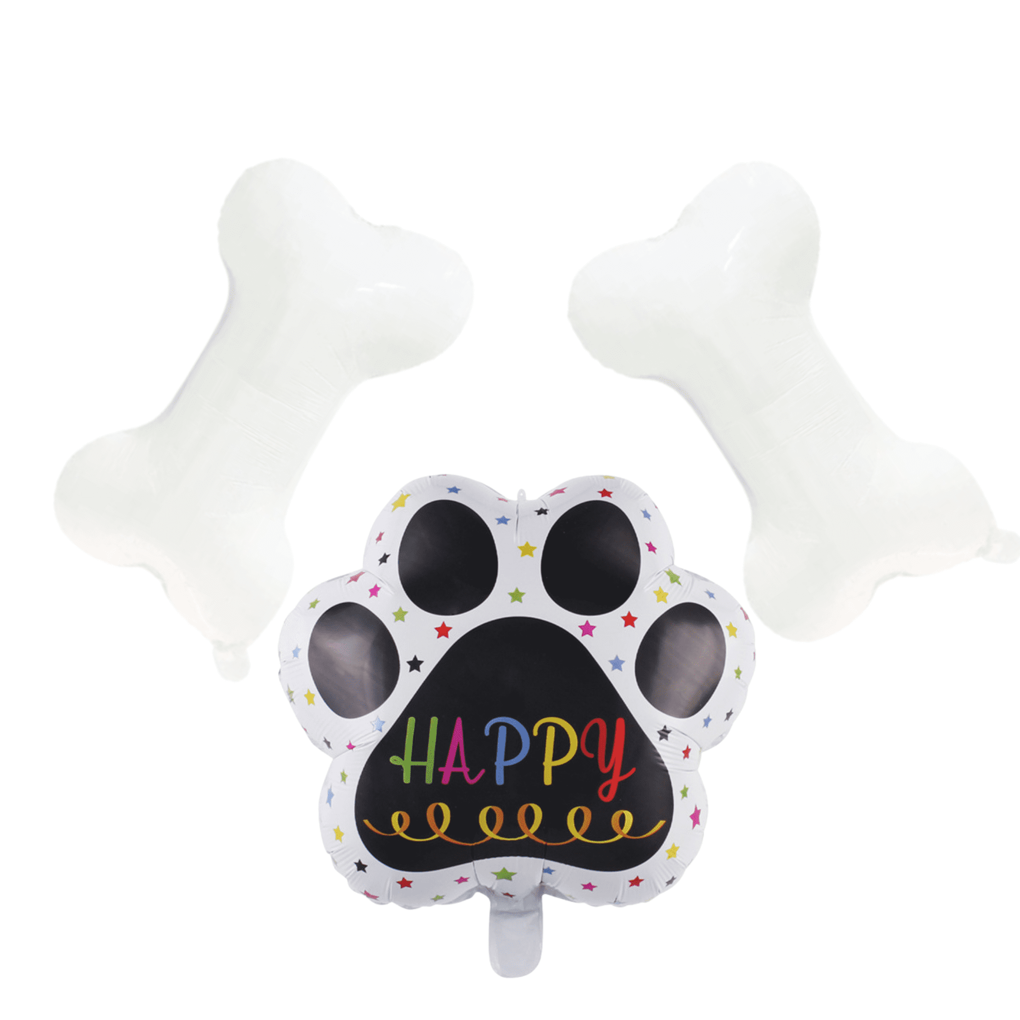 Paw Print and Bone Balloon Set – White Paw Theme for Pet-Themed Parties ...