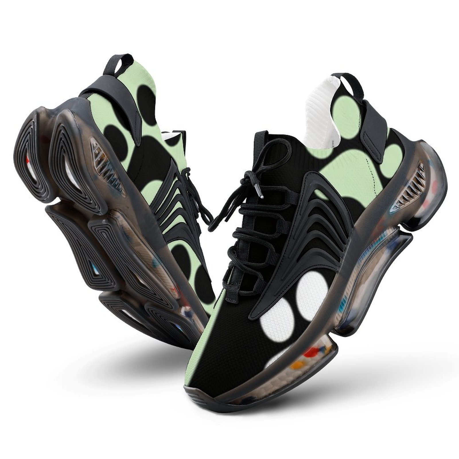 Paw Prints Black And White Walking Shoes for Men Woman Lightweight ...