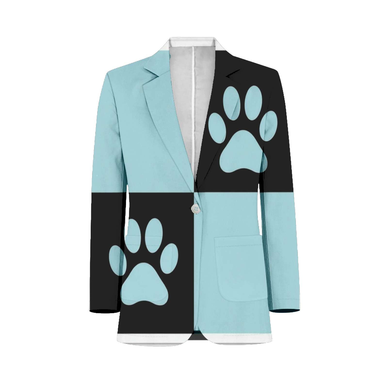 Paw Prints Black Blue Checkerboard Customized Men's Suits full man ...