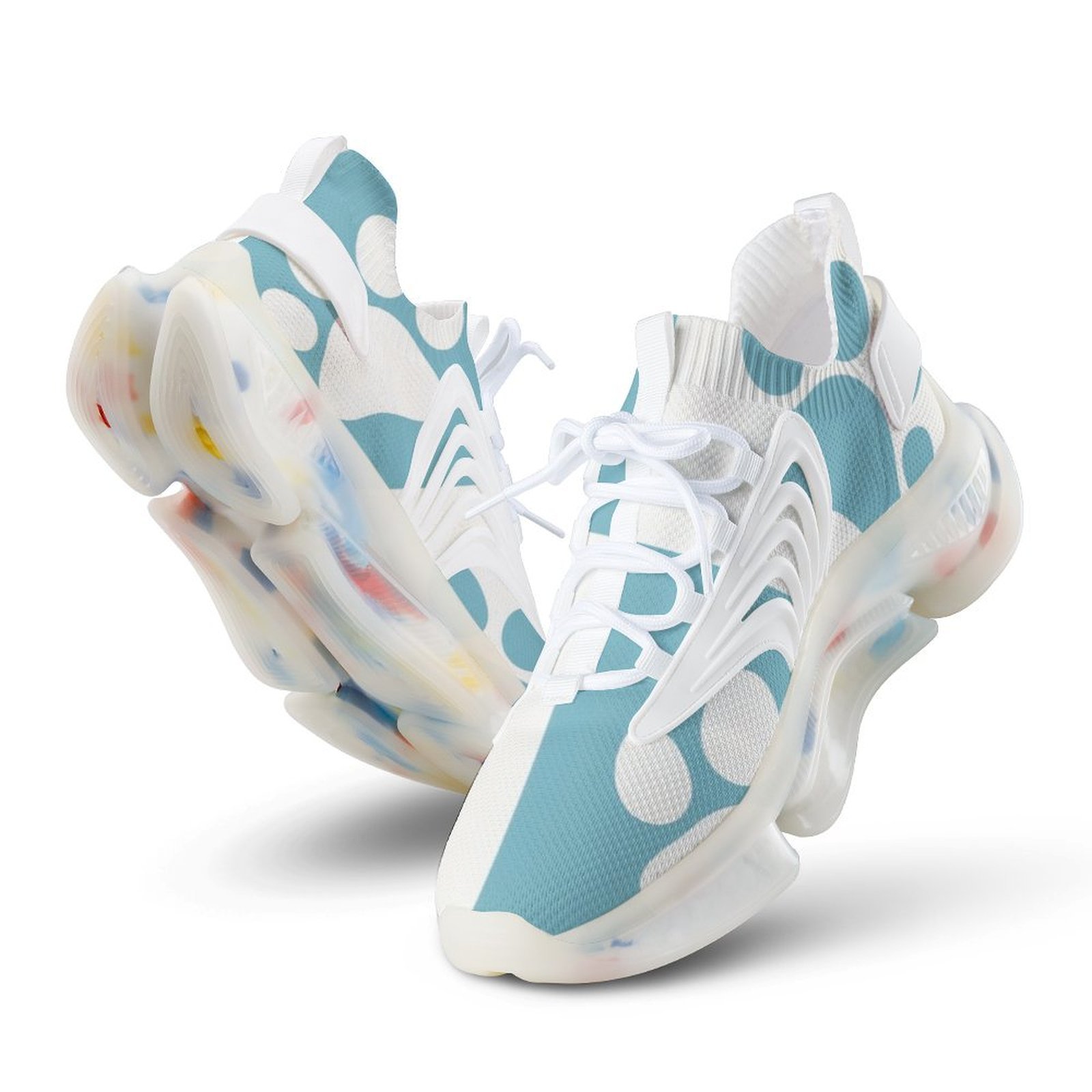 Paw Prints, Blue And White Walking Shoes for Men Woman Lightweight ...