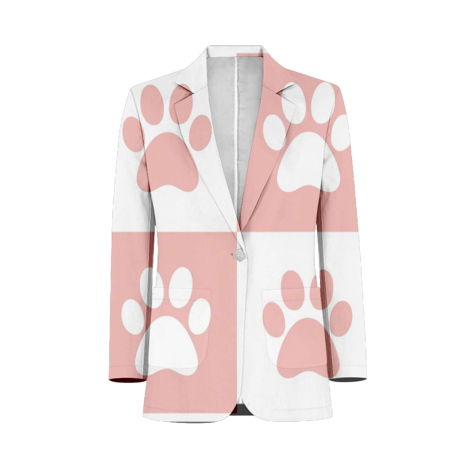 Paw Prints Checkered Pattern Cute Customized Men's Suits full man Shawl ...