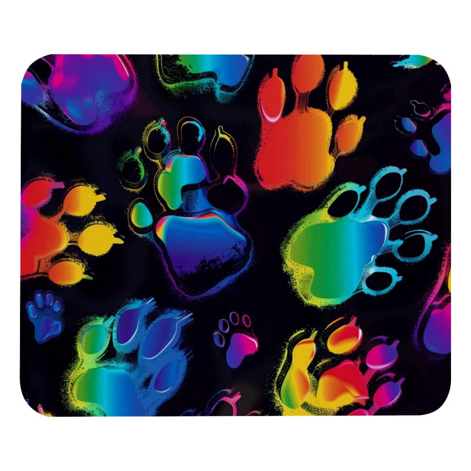 Paw Prints Gaming Mousepad Square, 8.3x9.8 Inch Non-Slip Rubber Bottom ...