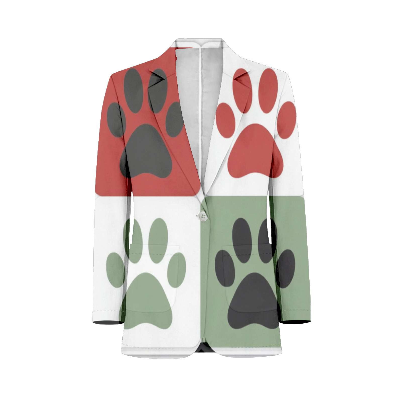 Paw Prints In Checkerboard Customized Men's Suits full man Shawl Collar ...