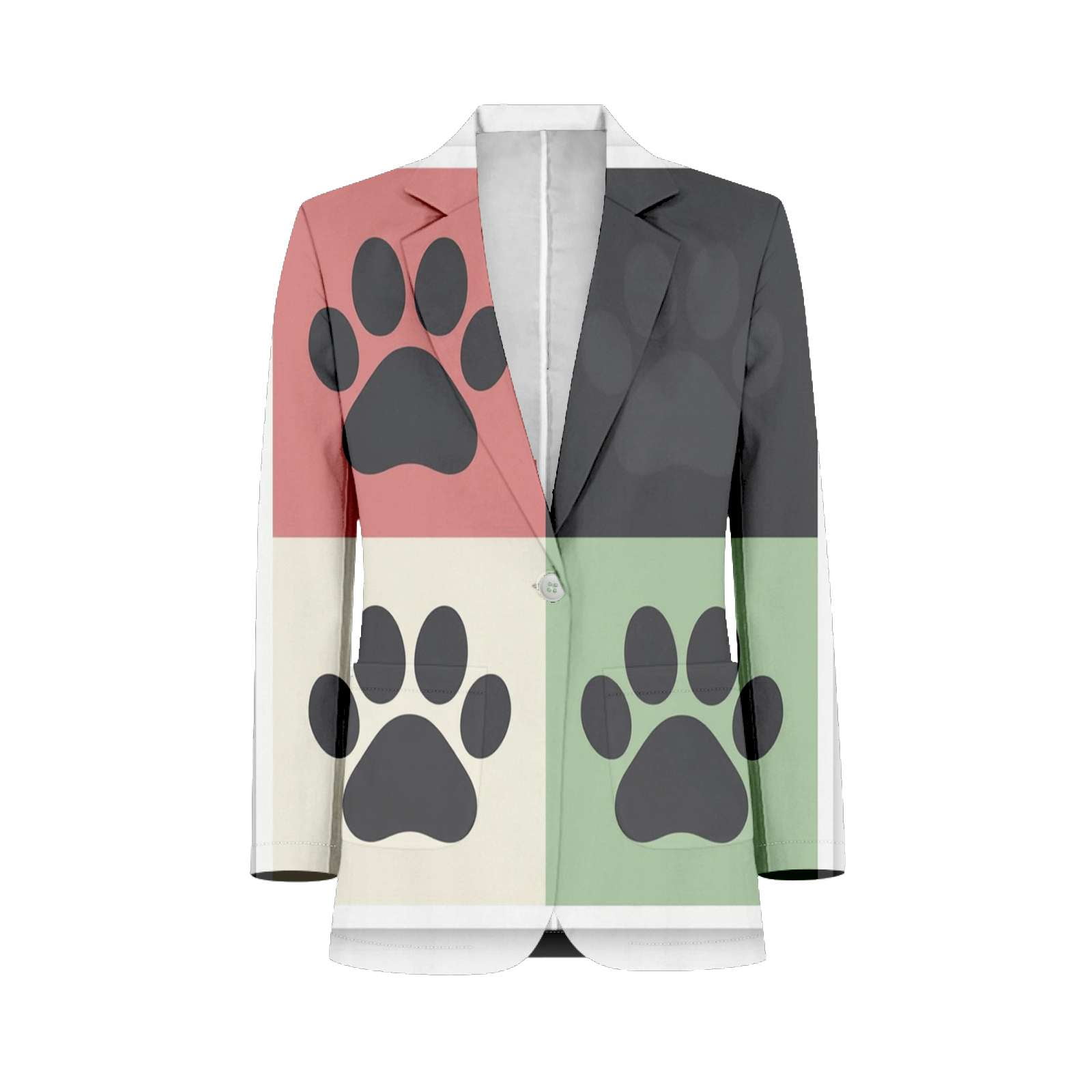 Paw Prints In Checkerboard Mens Suits Shawl Collar Slim Fit Suit Mens ...