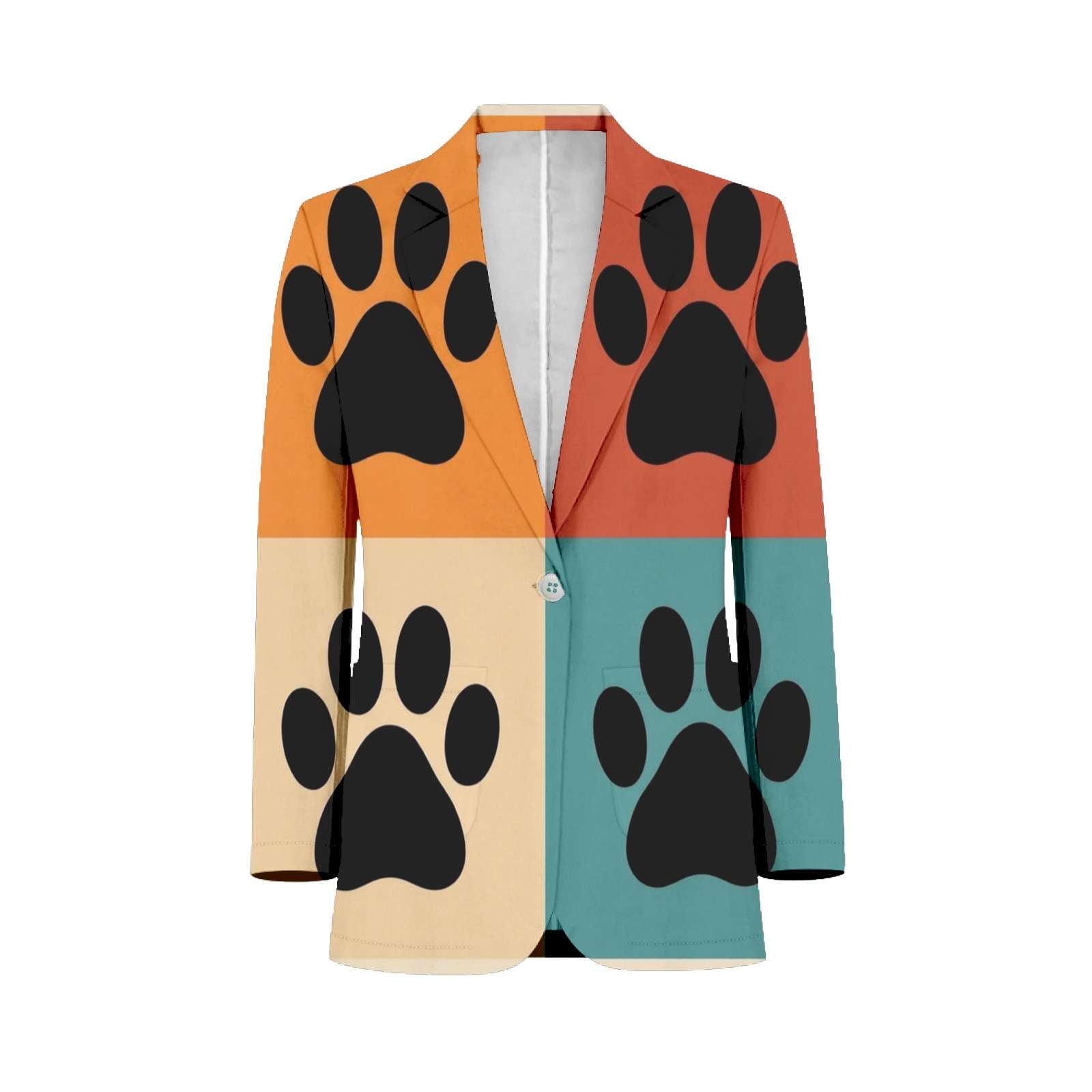Paw Prints In Color Mens Suits Shawl Collar Slim Fit Suit Mens Groom ...