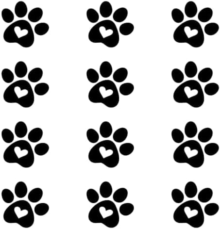 Paw Prints Iron on Transfers,12 Mini 1x1 Dog Paws Decals for DIY Crafts ...