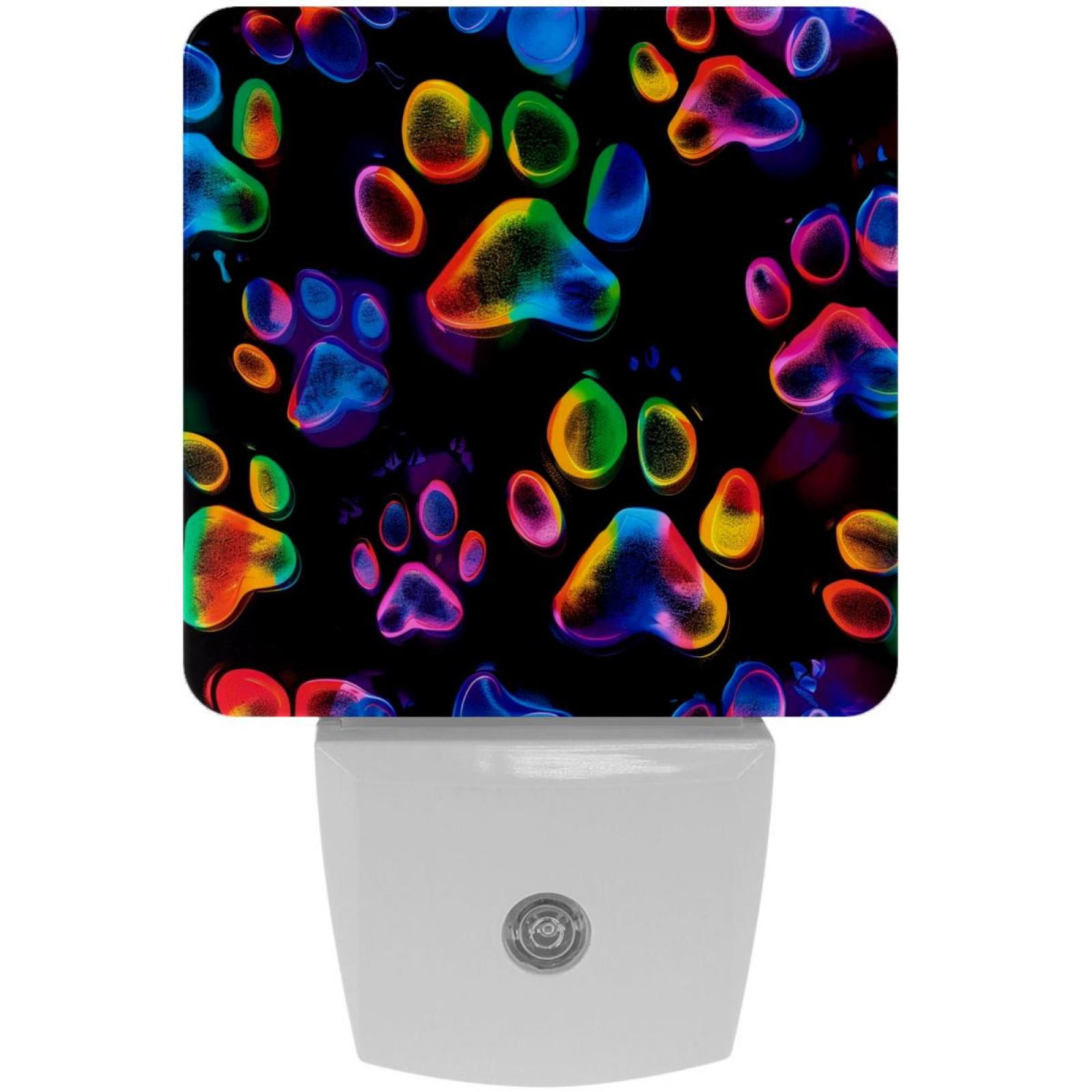Paw Prints LED Square Night Lights - Stylish and Energy-Efficient Room ...