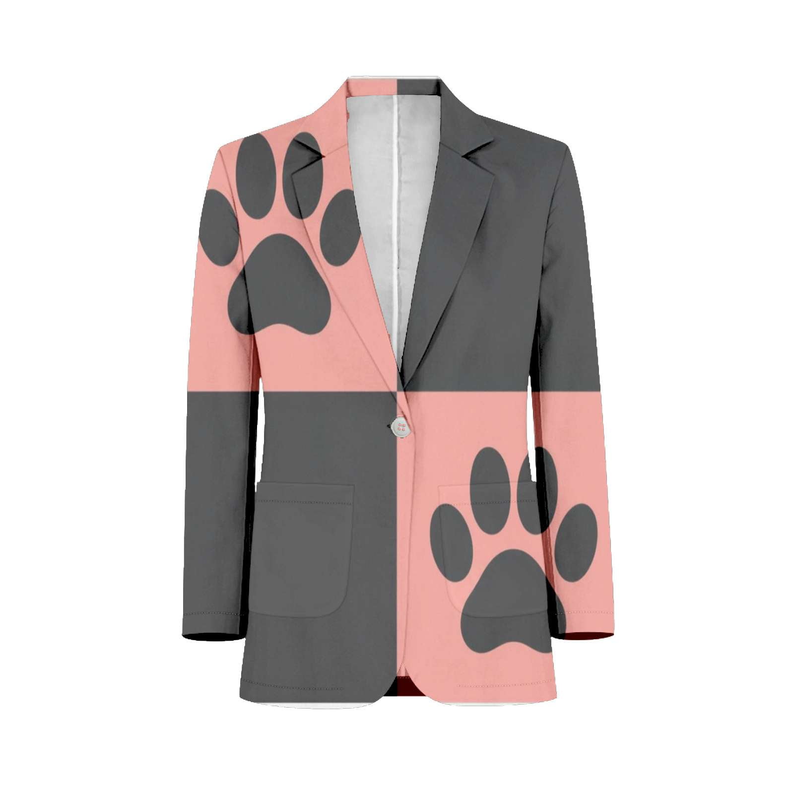Paw Prints On Checkered Pattern Customized Men's Suits full man Shawl ...