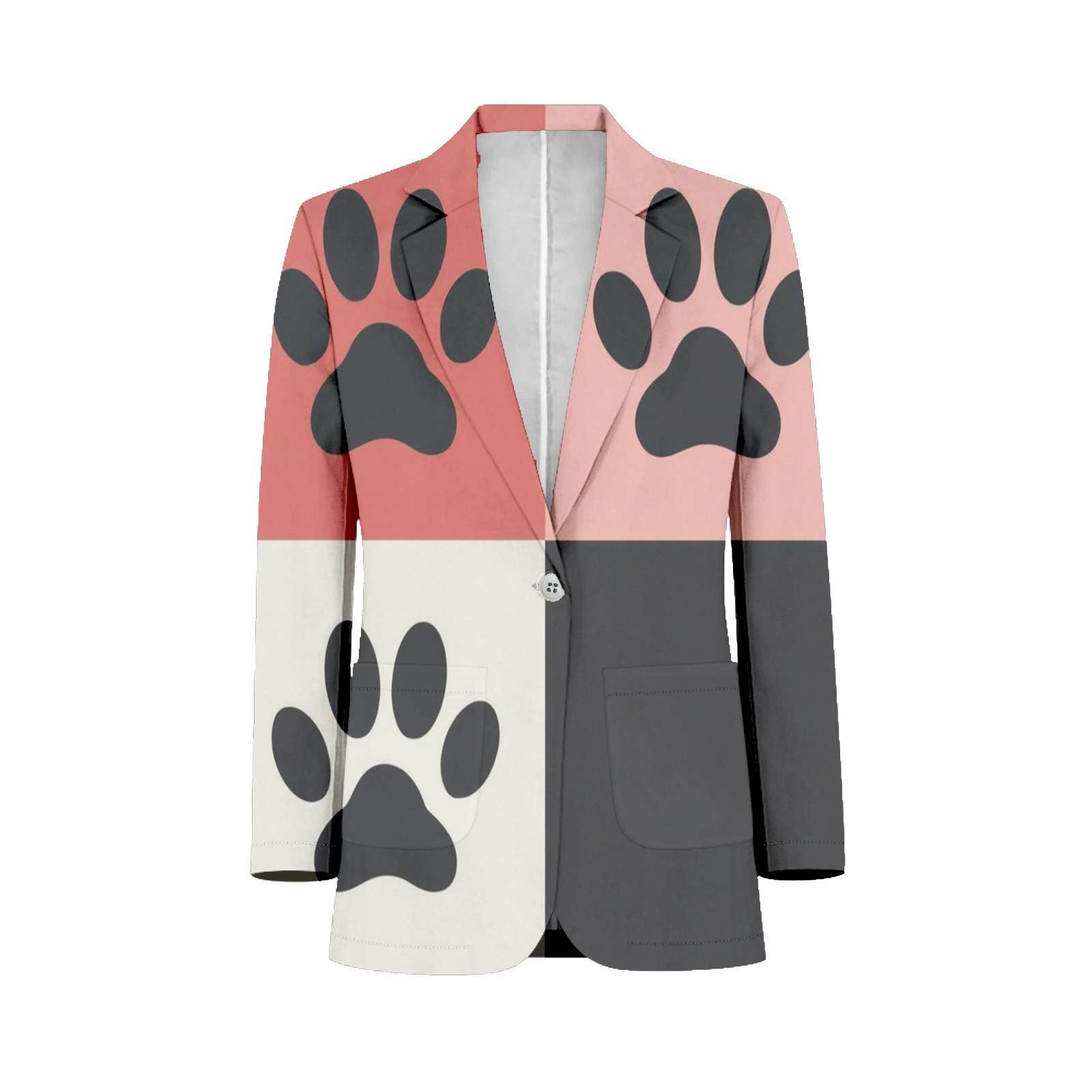 Paw Prints On Colorful Checkerboard Mens Suits Shawl Collar Slim Fit ...