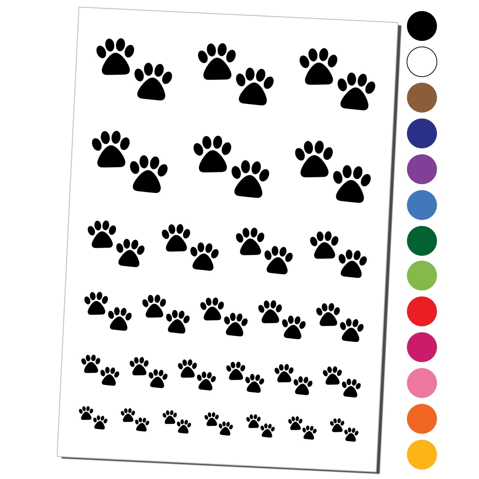 Paw Prints Pair Dog Cat Water Resistant Temporary Tattoo Set Fake Body ...