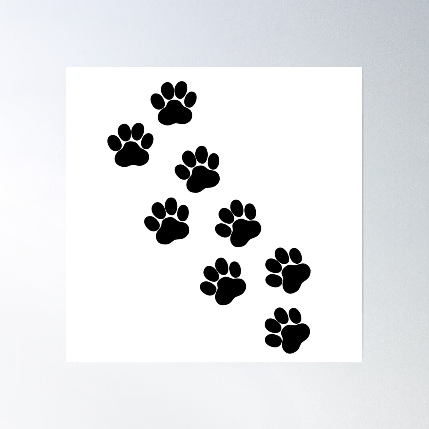 Paw Prints Poster Wall Art, Modern Wall Decor, 24x24 UNFRAMED - Walmart.com