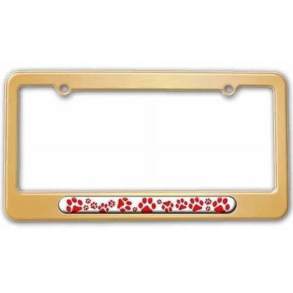 Paw Prints, Red License Plate Tag Frame, Multiple Colors - Walmart.com