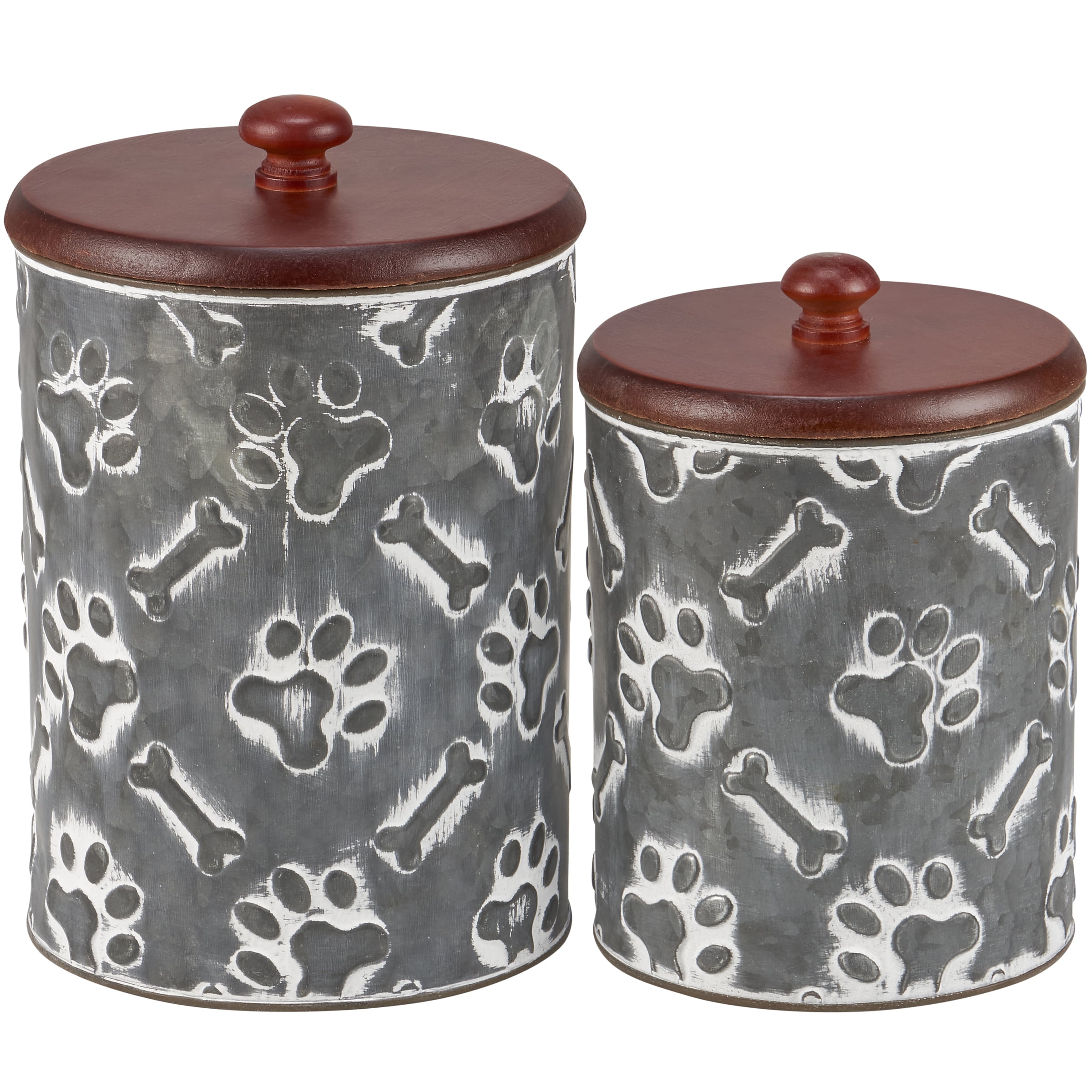 Paw Prints Treat Canister Set - Treat Holder Canister, Set of 2 NEW ...