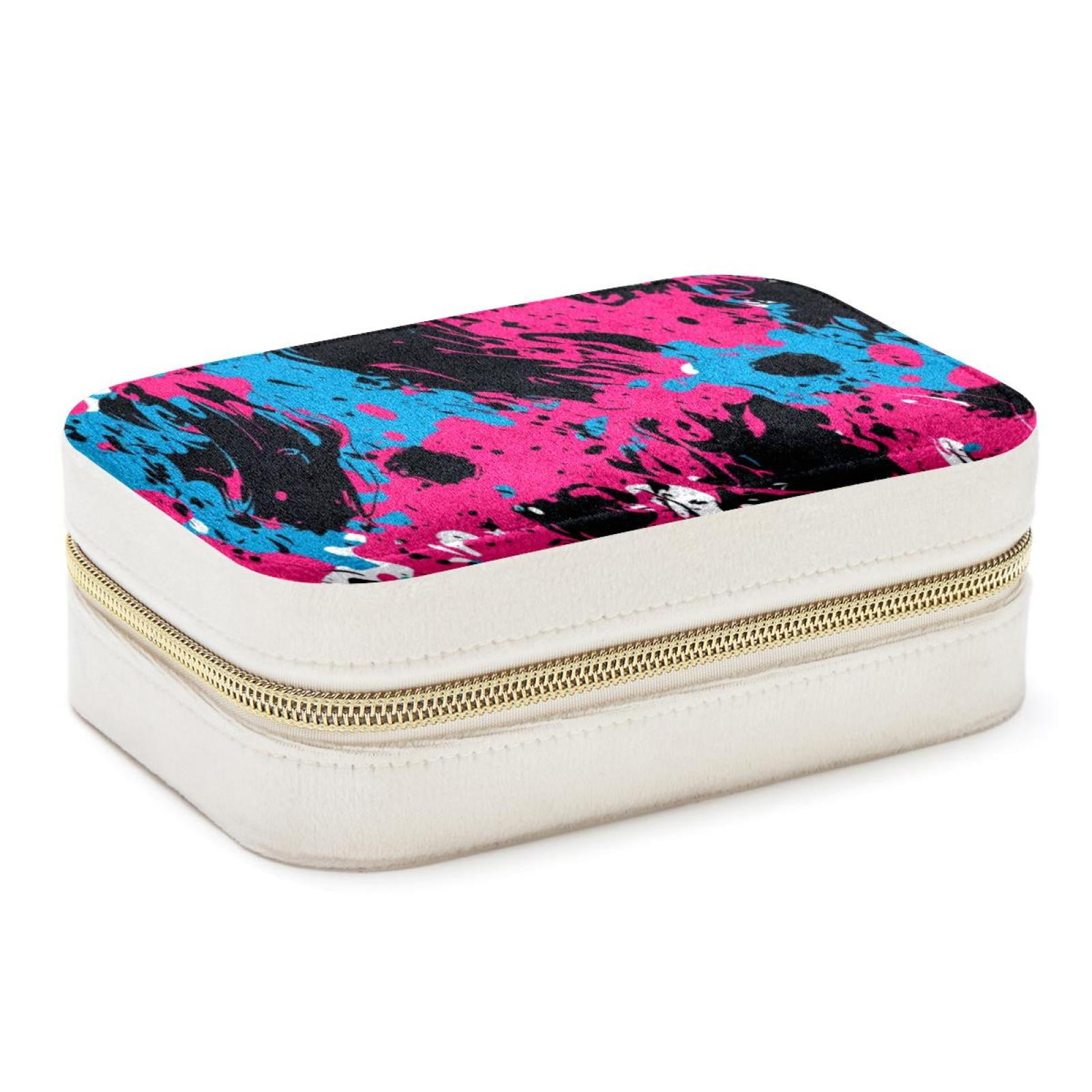 Paw Prints Velvet Portable Jewelry Box with Removable Compartment ...