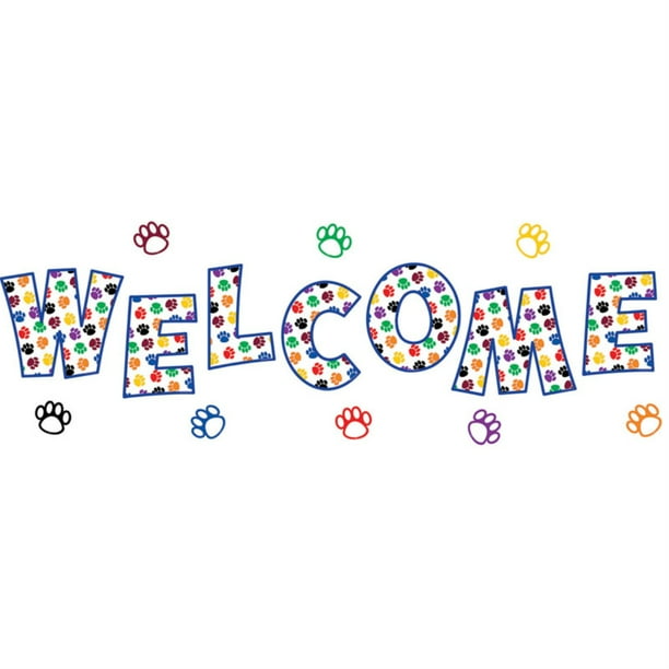 Paw Prints Welcome Bulletin Board Set - Walmart.com