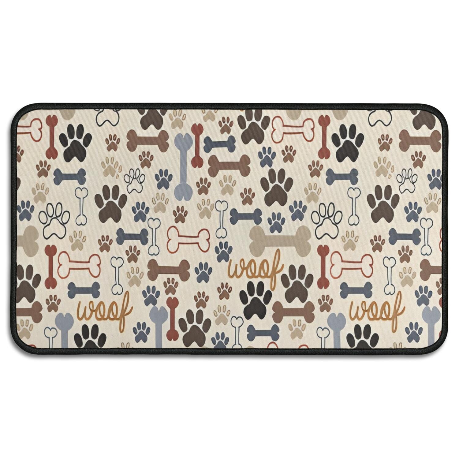 Paw Prints and Bones Door Rugs,Washable Non Slip Door Mats Indoor ...