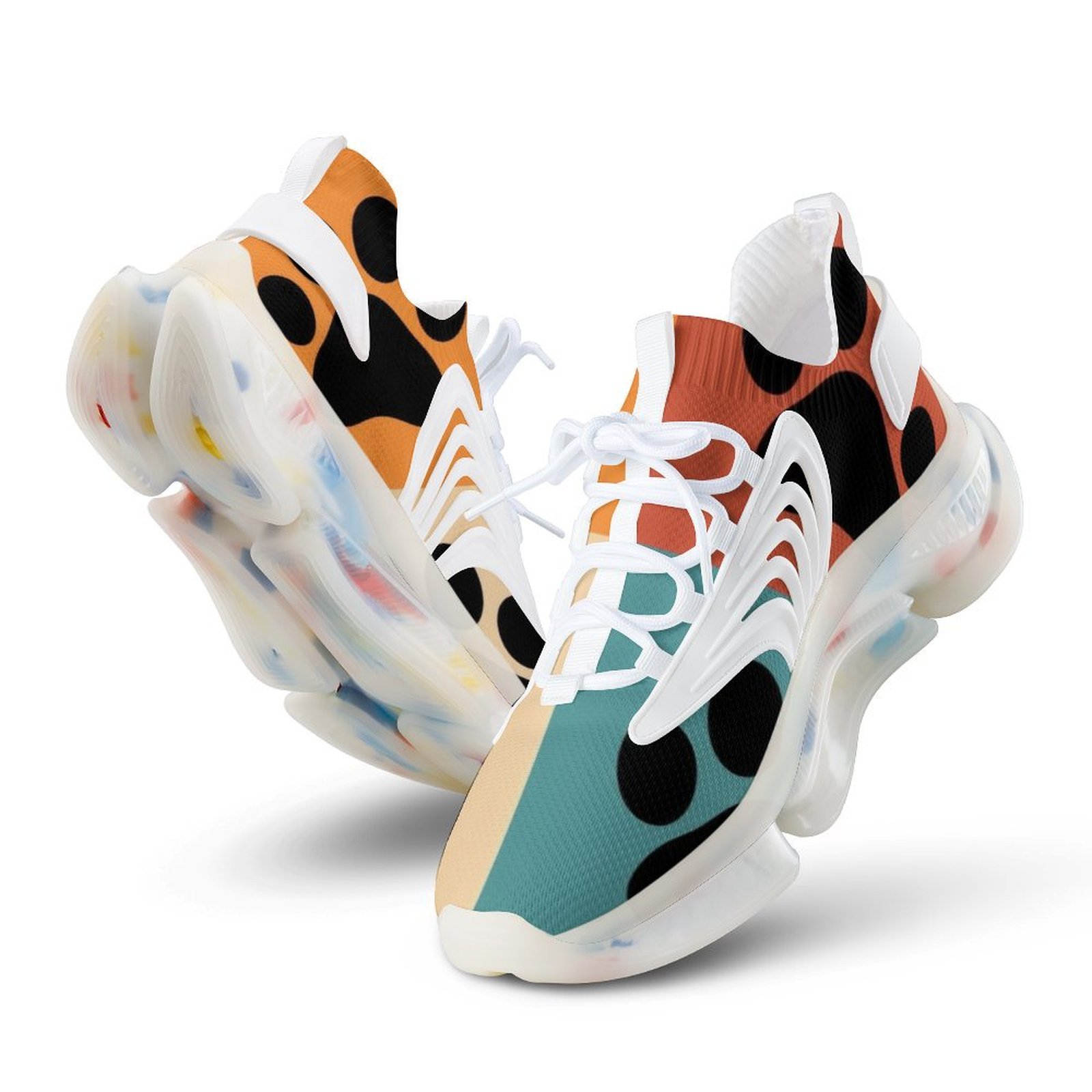 Paw Prints in Color Walking Shoes for Men Woman Lightweight Tennis ...