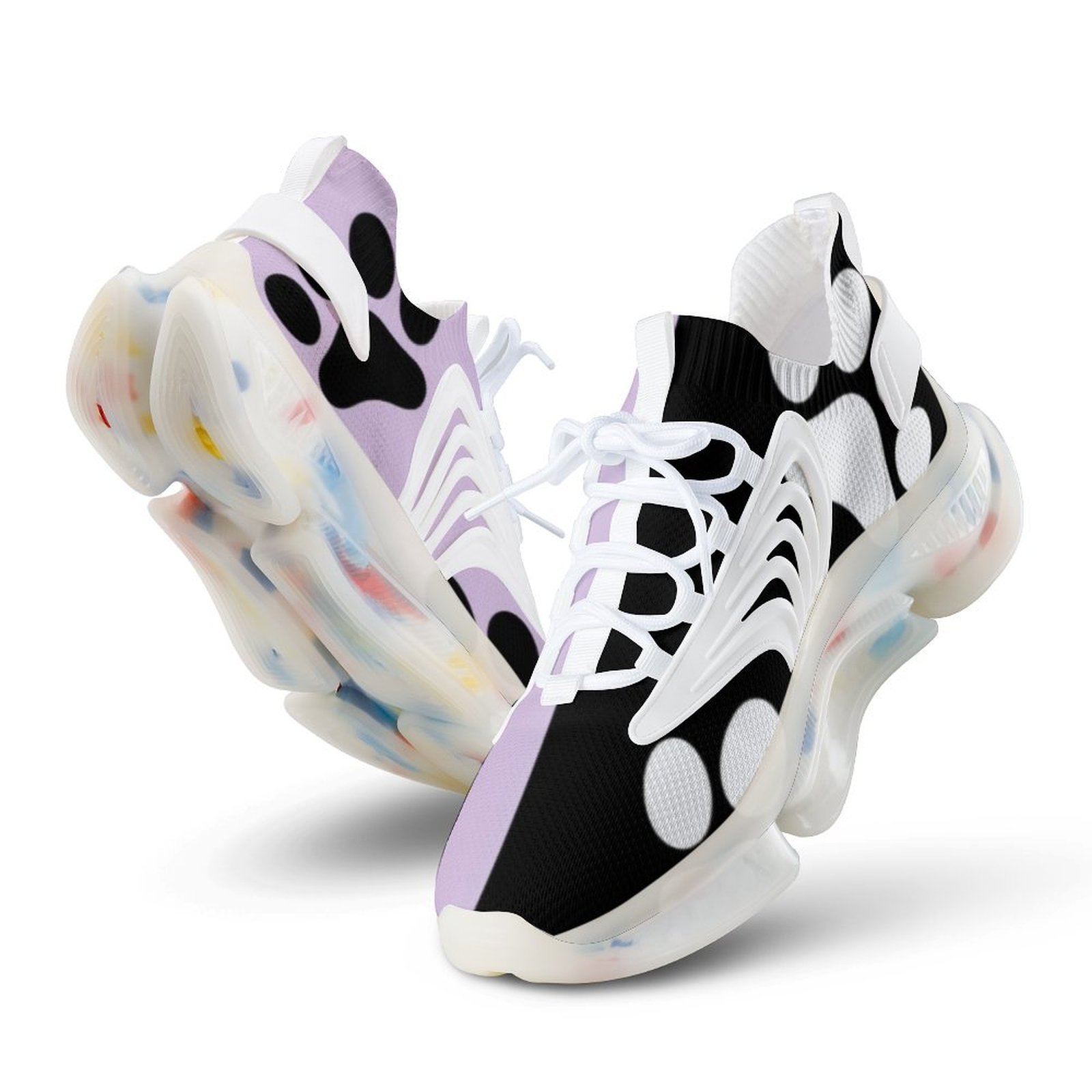 Paw Prints on Color Walking Shoes for Men Woman Lightweight Tennis ...