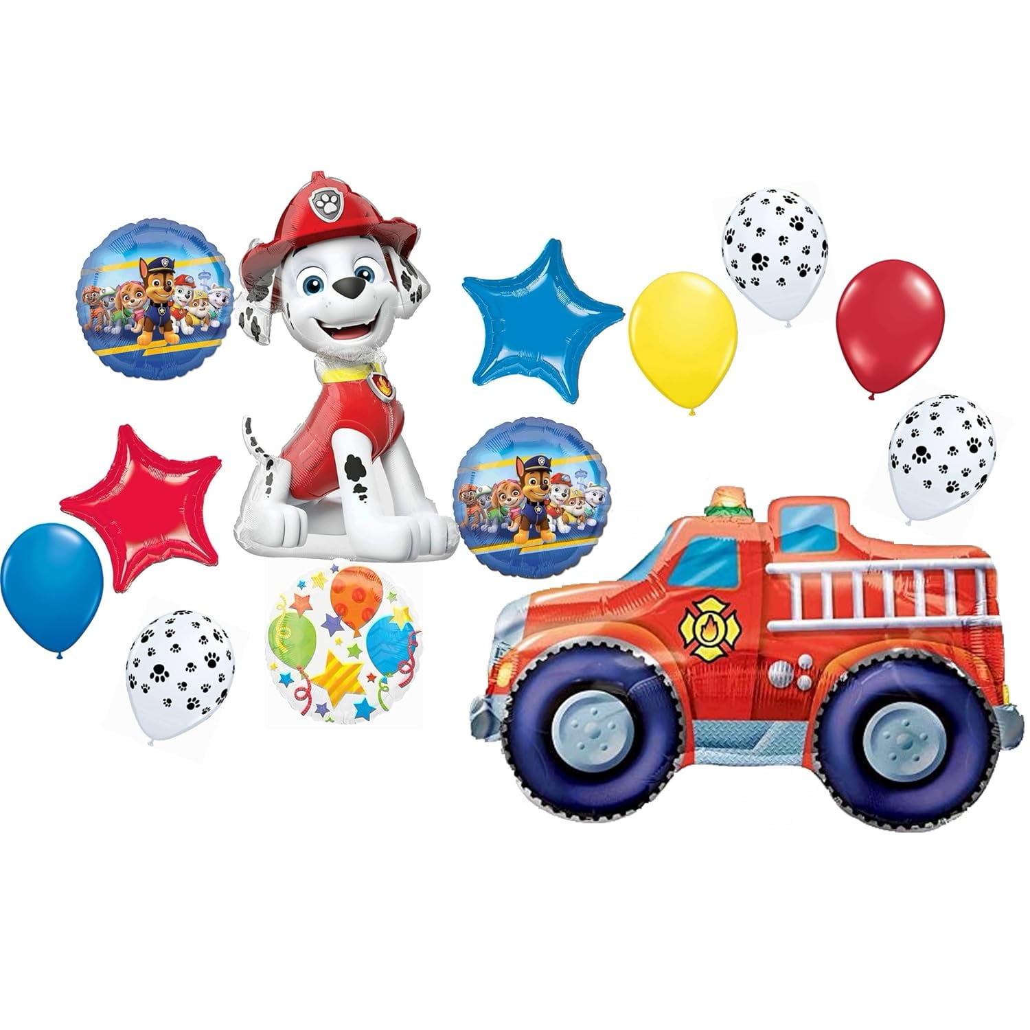 Paw Pups Marshall and Fire Truck Ladder Engine on Patrol Birthday Party ...