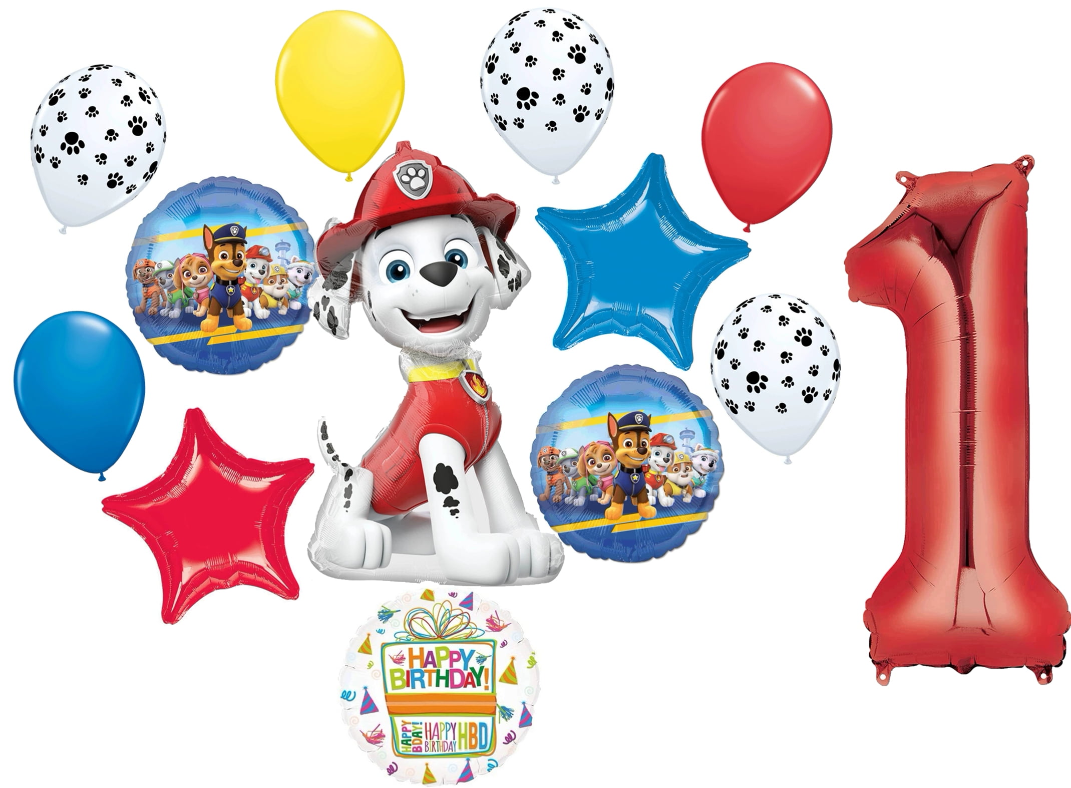 Paw Pups on Patrol Marshall 1st Birthday Party Supplies Balloon Bouquet ...