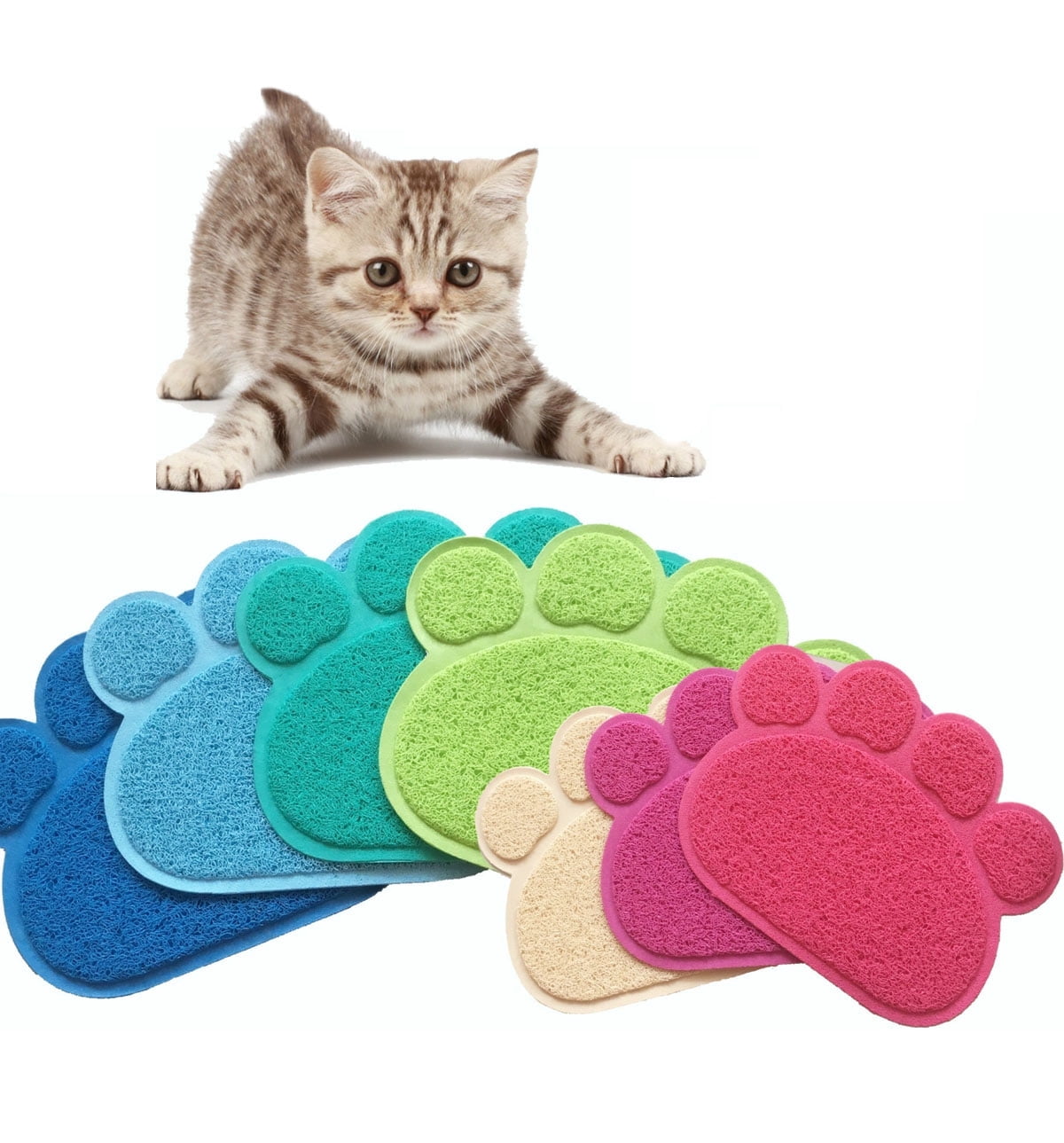 Paw Shape Pet Dog Cat Puppy Placemat Dish Bowl Food Water Feeding Mat ...