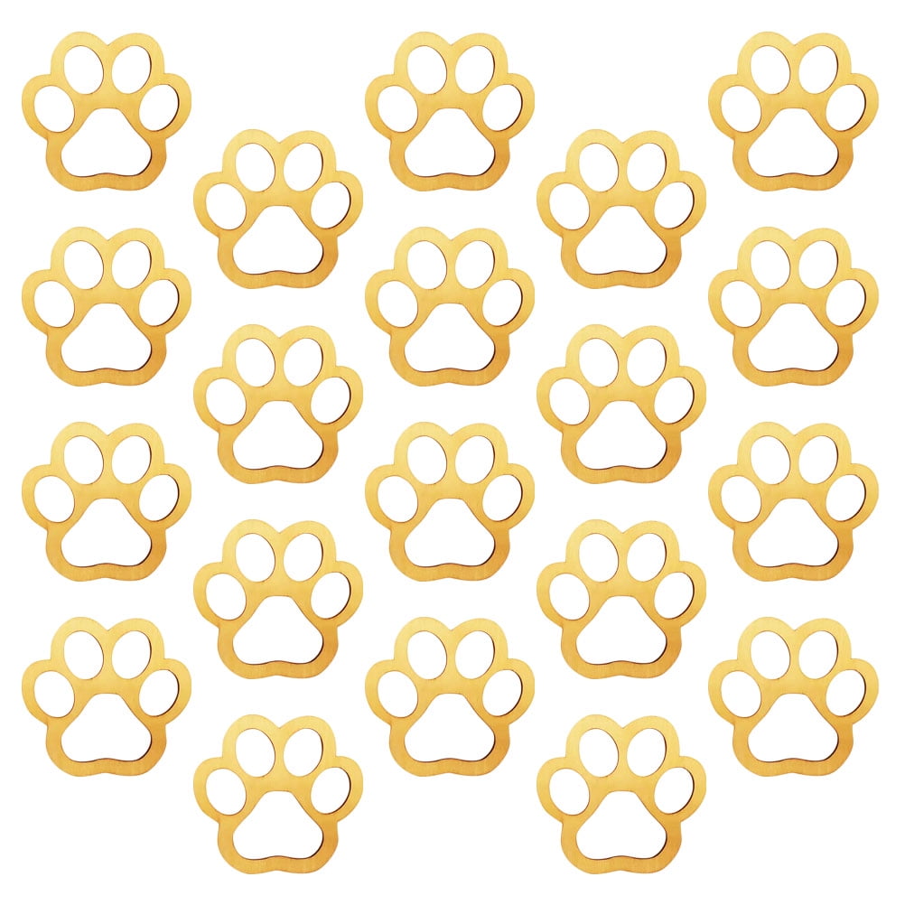 Paw Shaped Wooden Cutouts Unfinished: 30Pcs Paw Shaped Wood DIY Craft ...