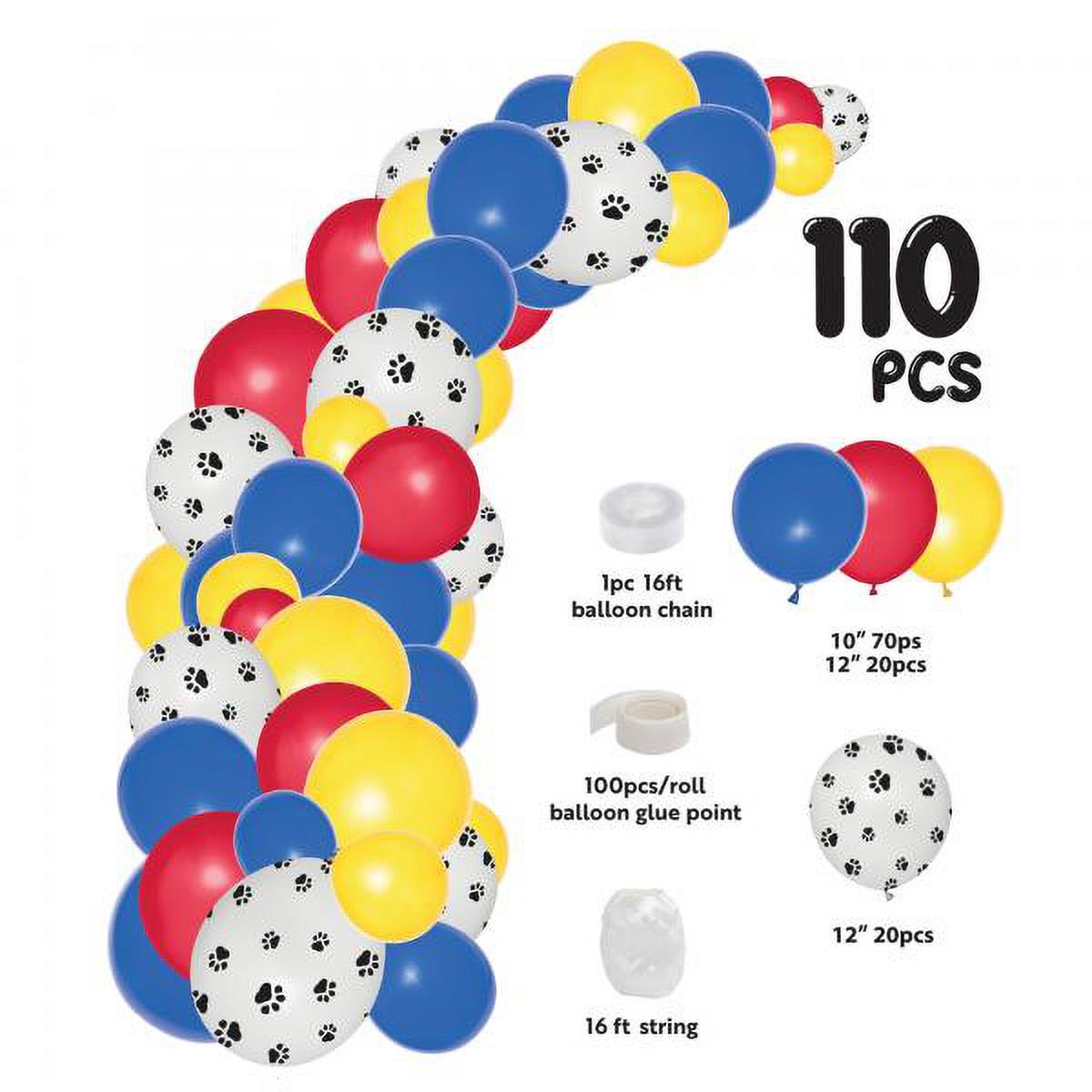 Paw Theme Balloon Garland Set 16ft - Walmart.com