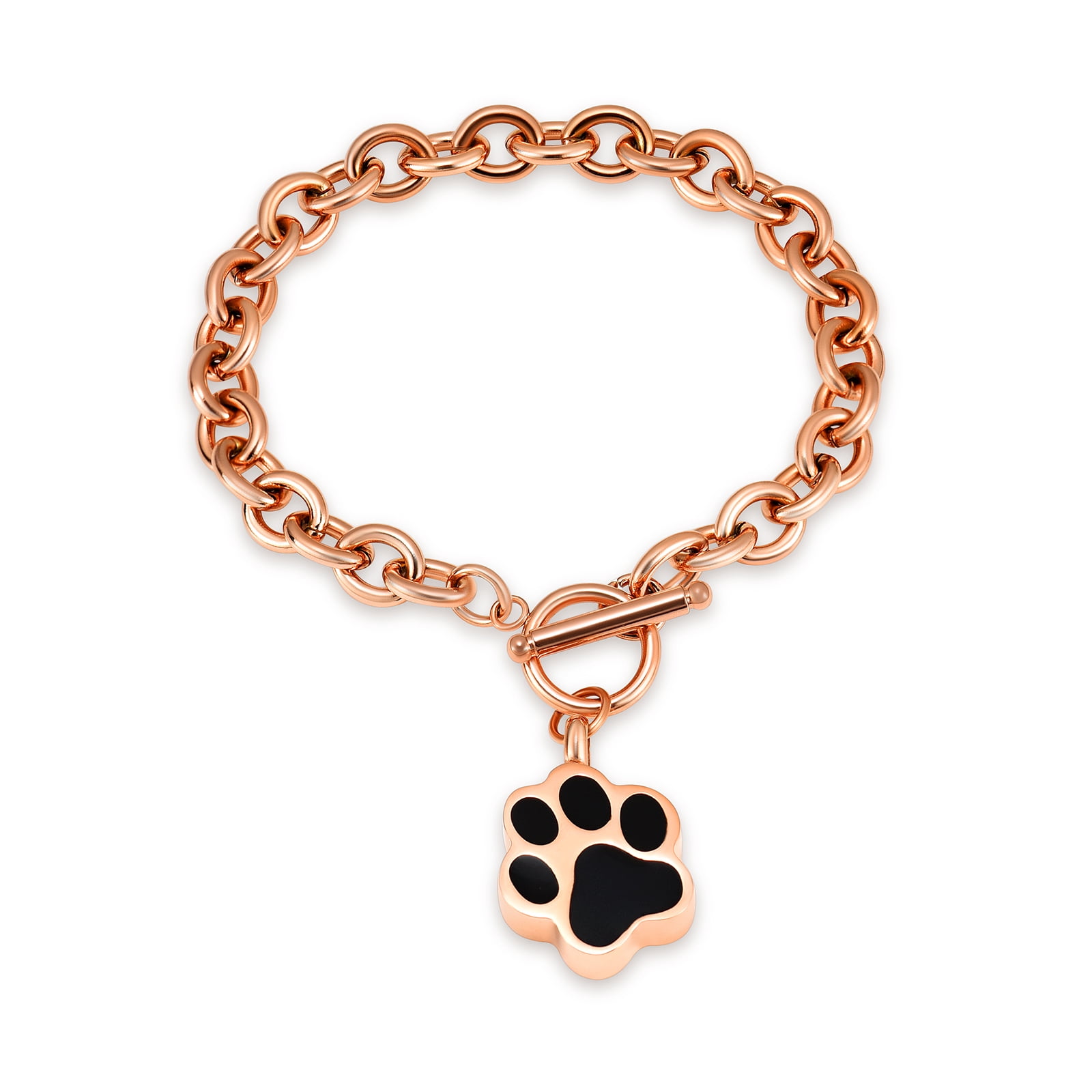 Paw Urn Locket Stainless Steel Chain Link Bracelet Cremation Jewelry ...