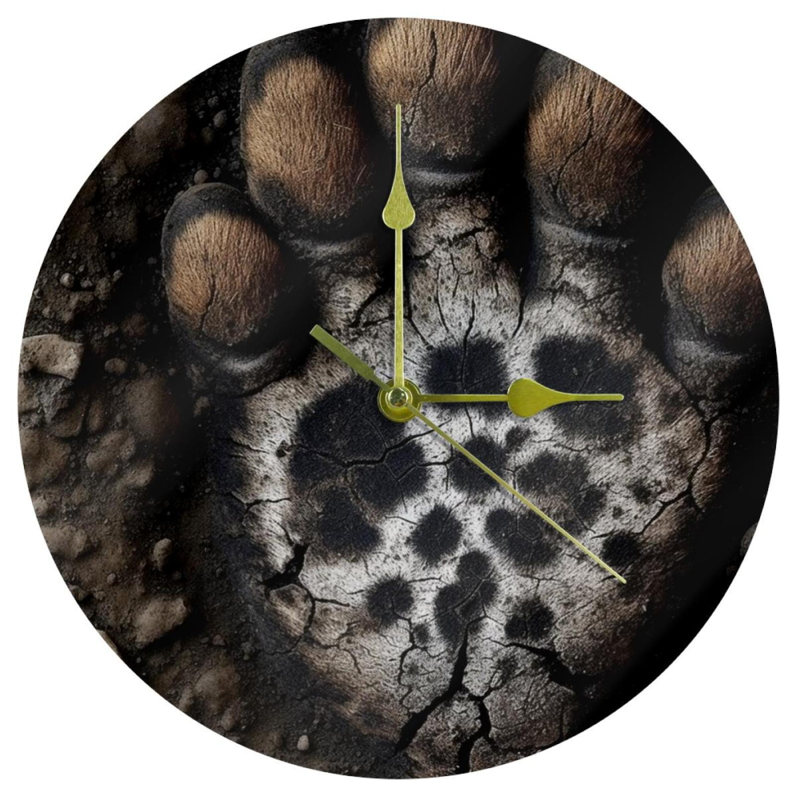 Paw prints Acrylic Circular Wall Clock - Stylish Timepiece for ...