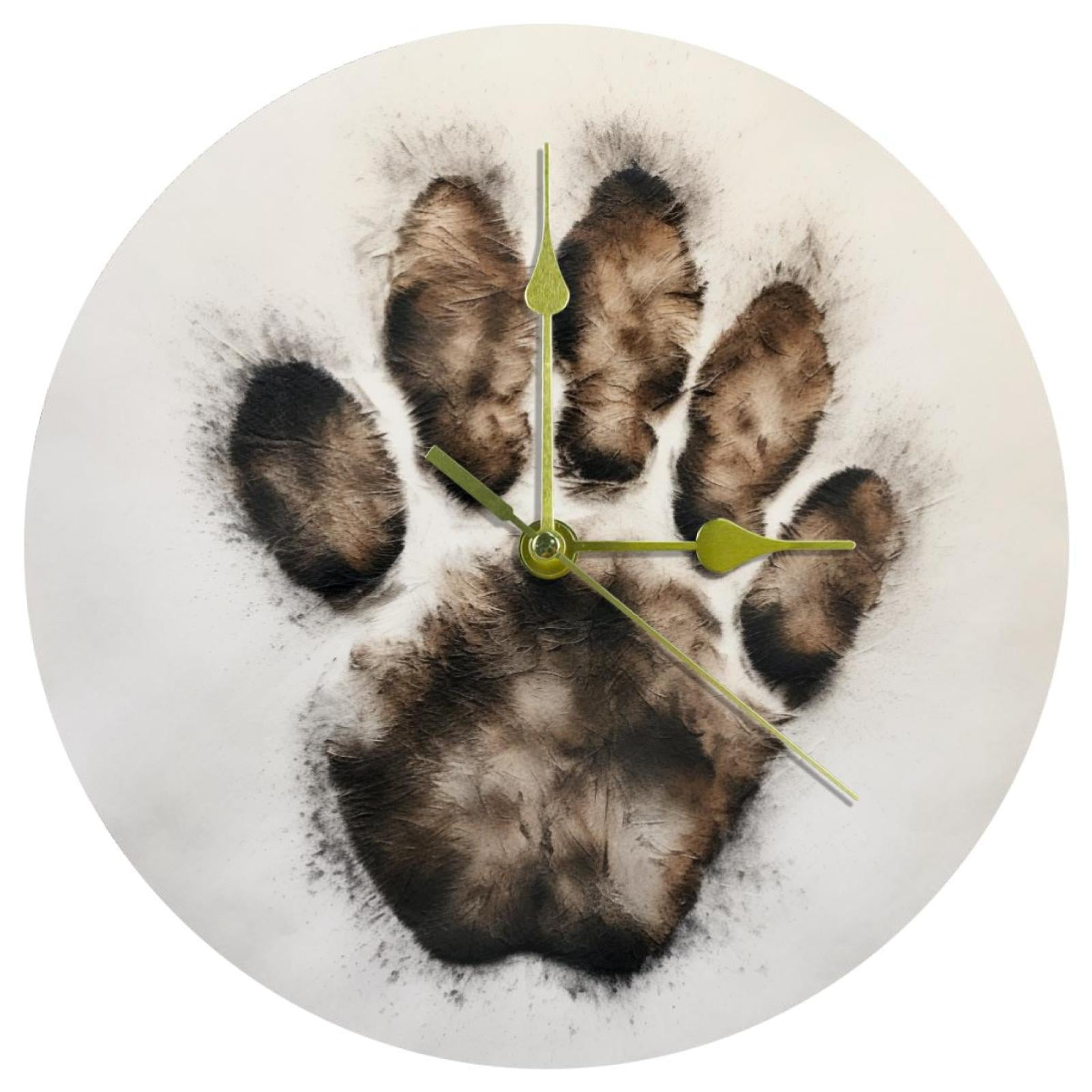 Paw prints Circular Acrylic Wall Clock - Stylish Timepiece for Modern ...