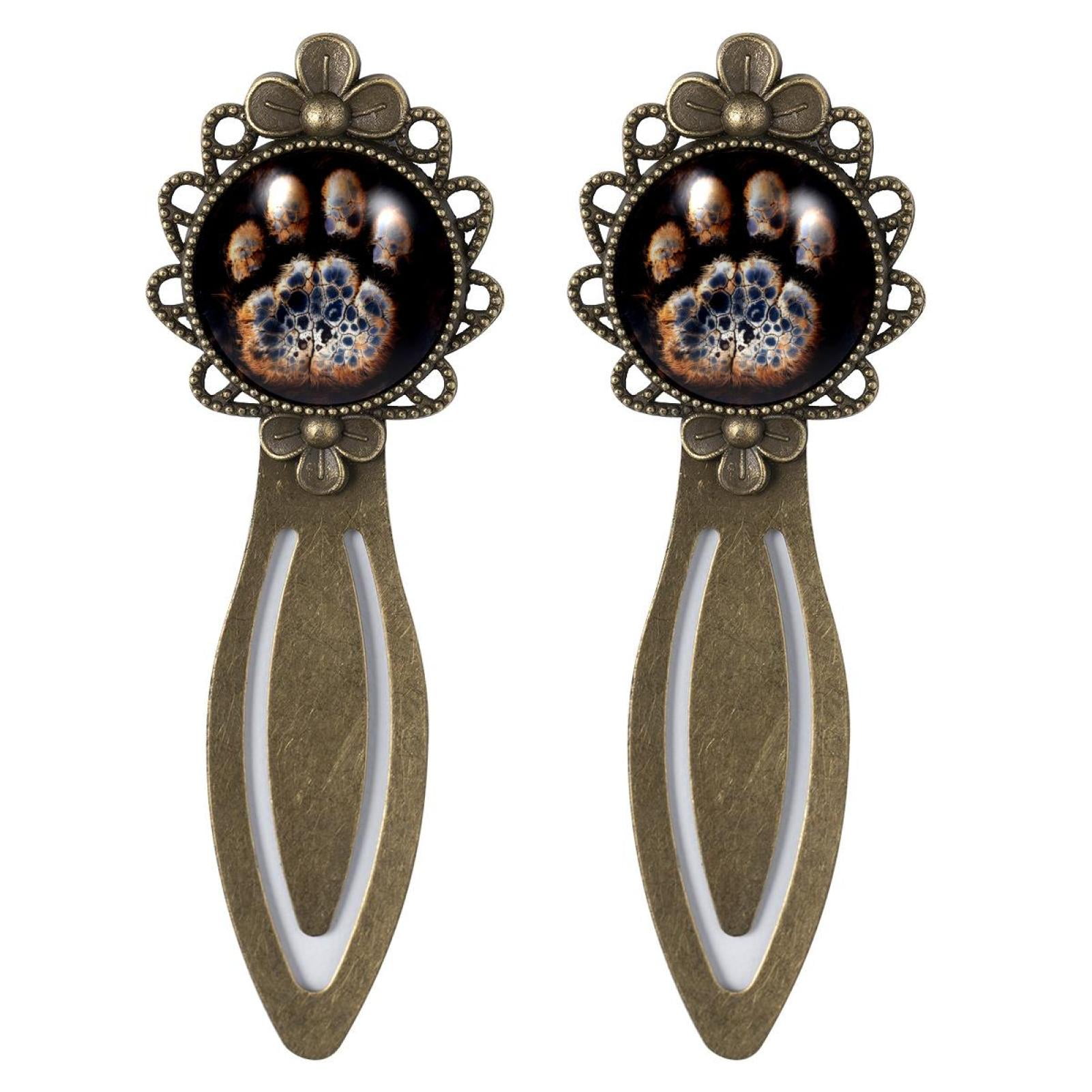 Paw prints Copper-Colored Lace Bookmarks - Set of 2 Stainless Steel ...
