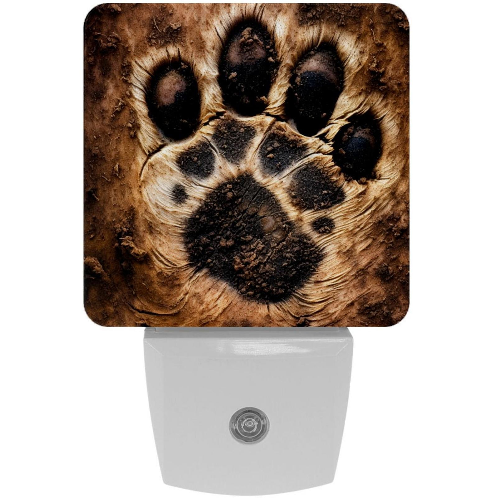 Paw prints LED Square Night Light - Soft Glow Plug-in Lamp with Dusk to ...