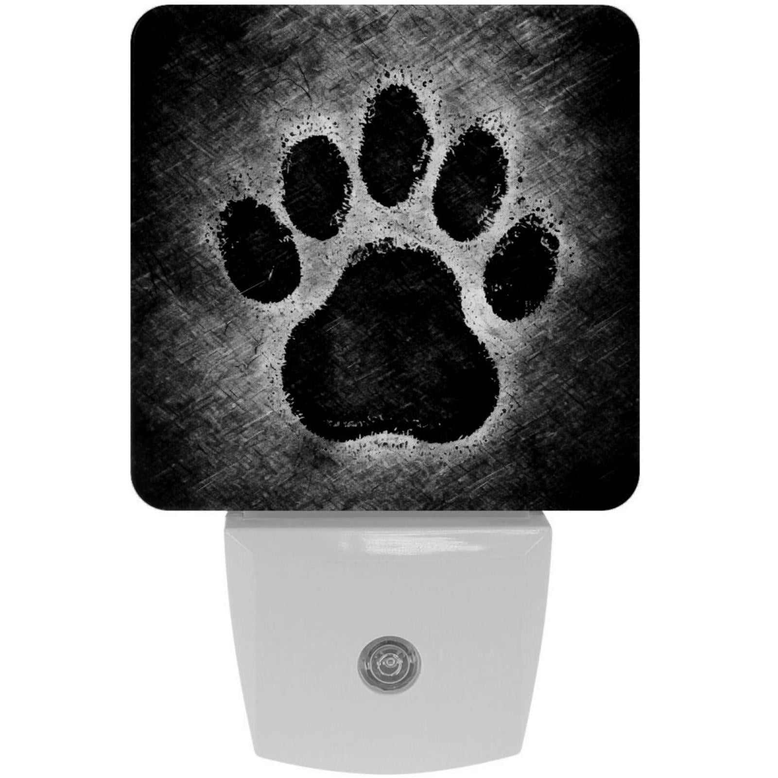 Paw prints LED Square Night Lights - Energy Efficient Bedside Lamp with ...