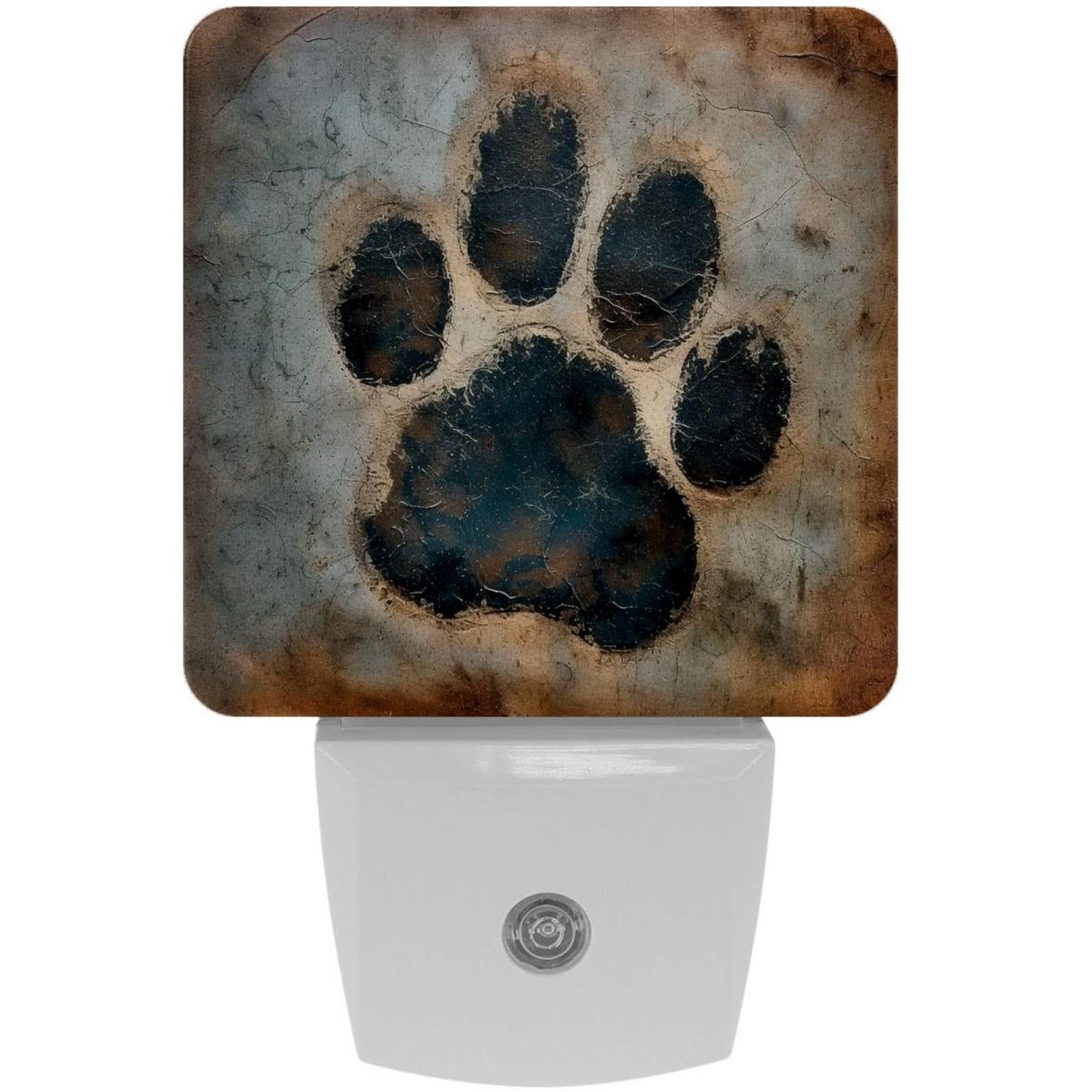 Paw prints LED Square Night Lights - Energy Efficient Bedside Lamp with ...