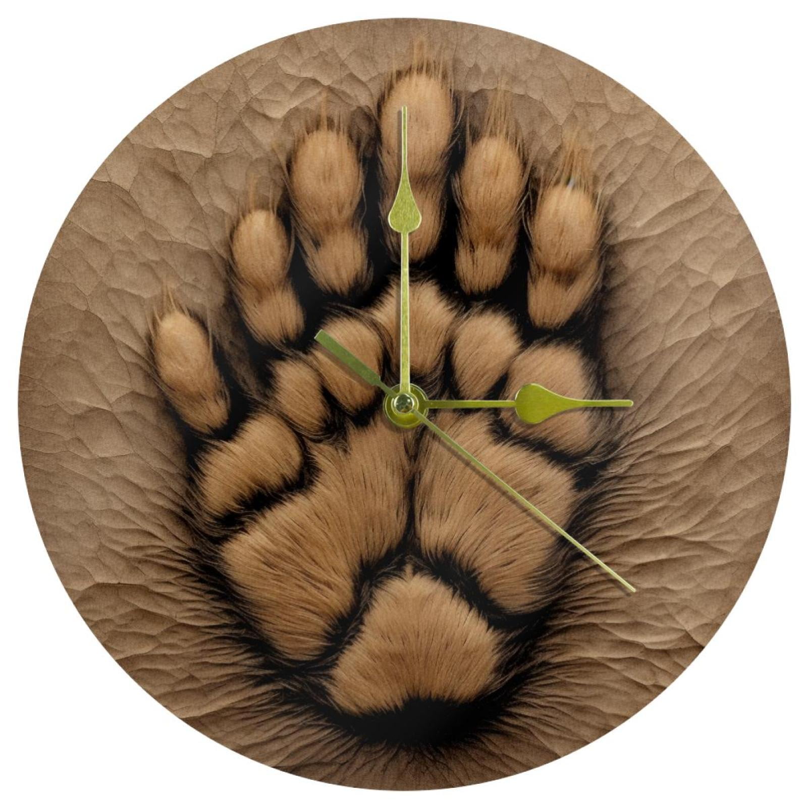 Paw prints Modern Acrylic Circular Wall Clock - Sleek Timepiece for ...
