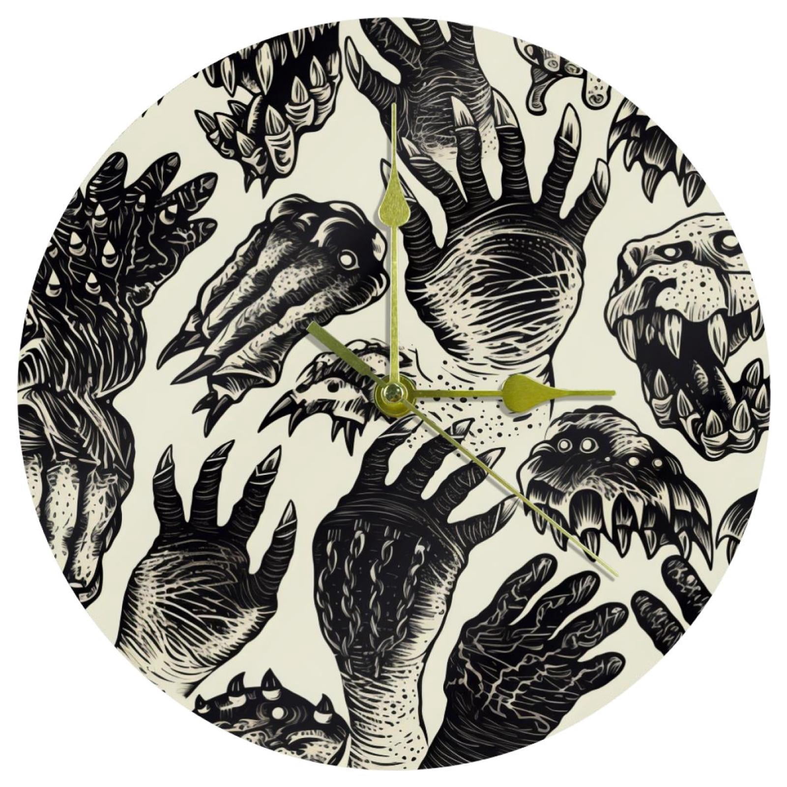Paw prints Modern Silver Acrylic Wall Clock - Stylish Circular Design ...