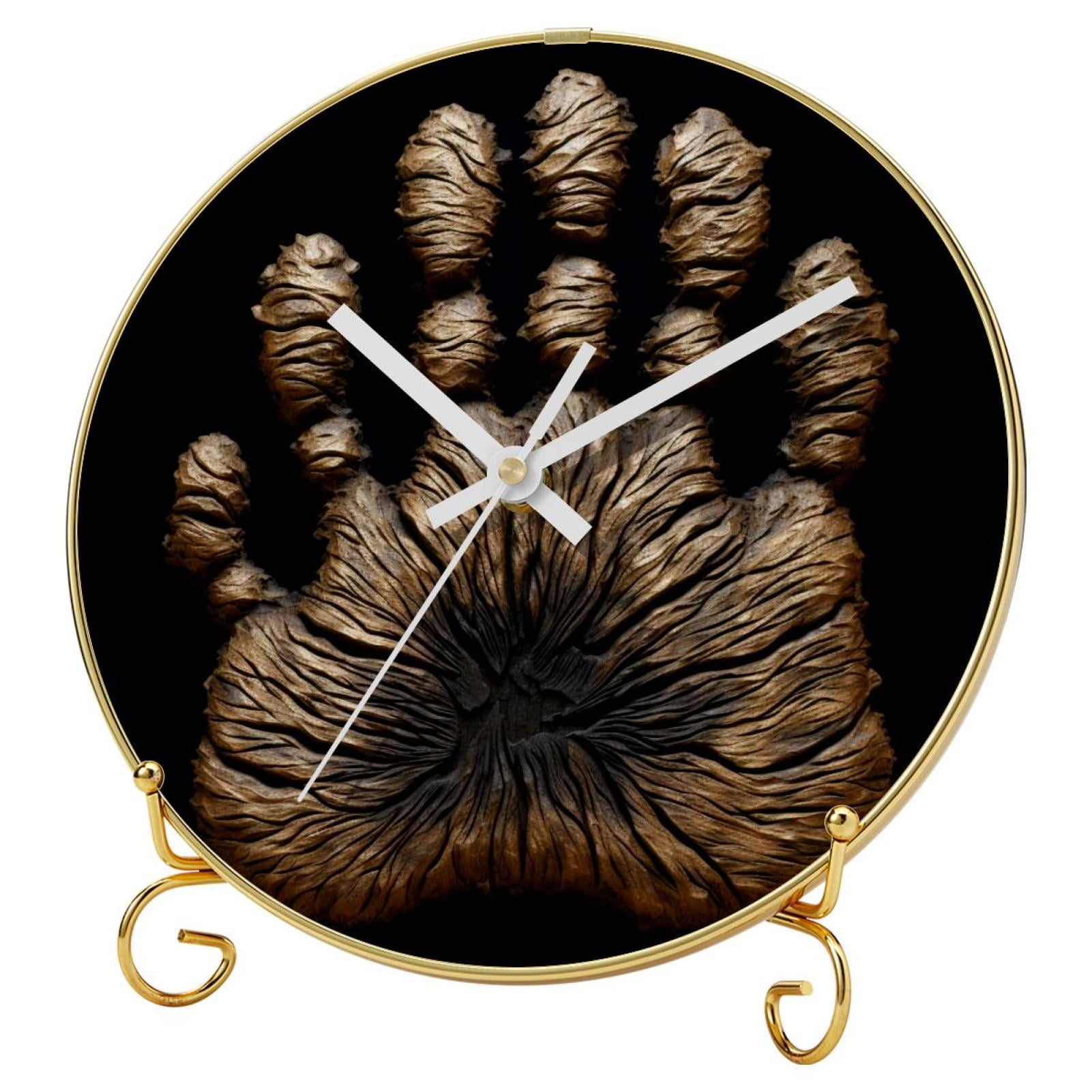 Paw prints Round Printed Wall Clocks with Hooks and Gold Stand, Silent ...