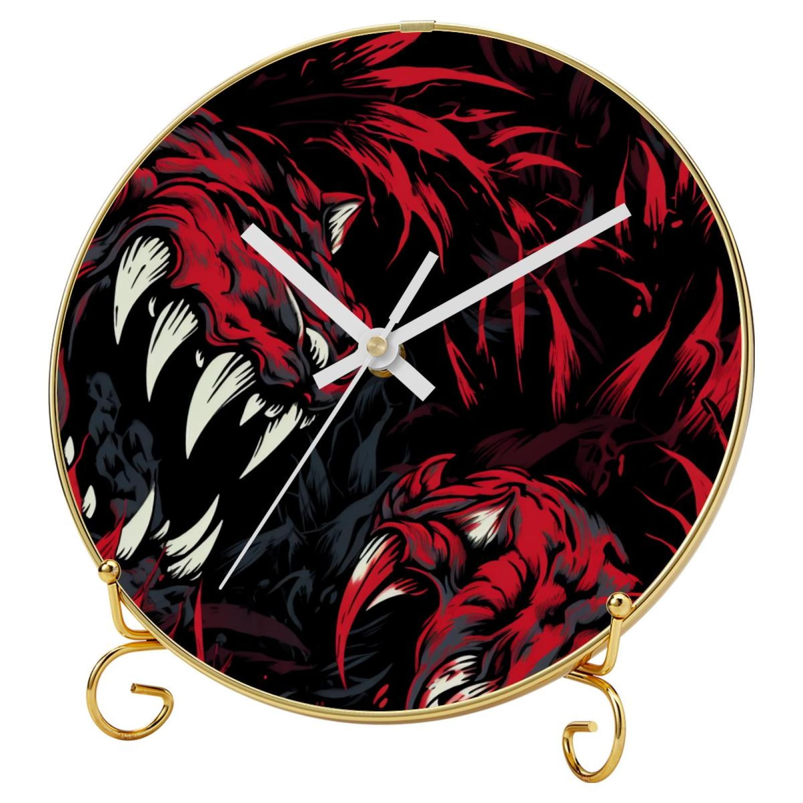 Paw prints Round Wall Clocks with Hooks and Gold Stand - Silent Non ...