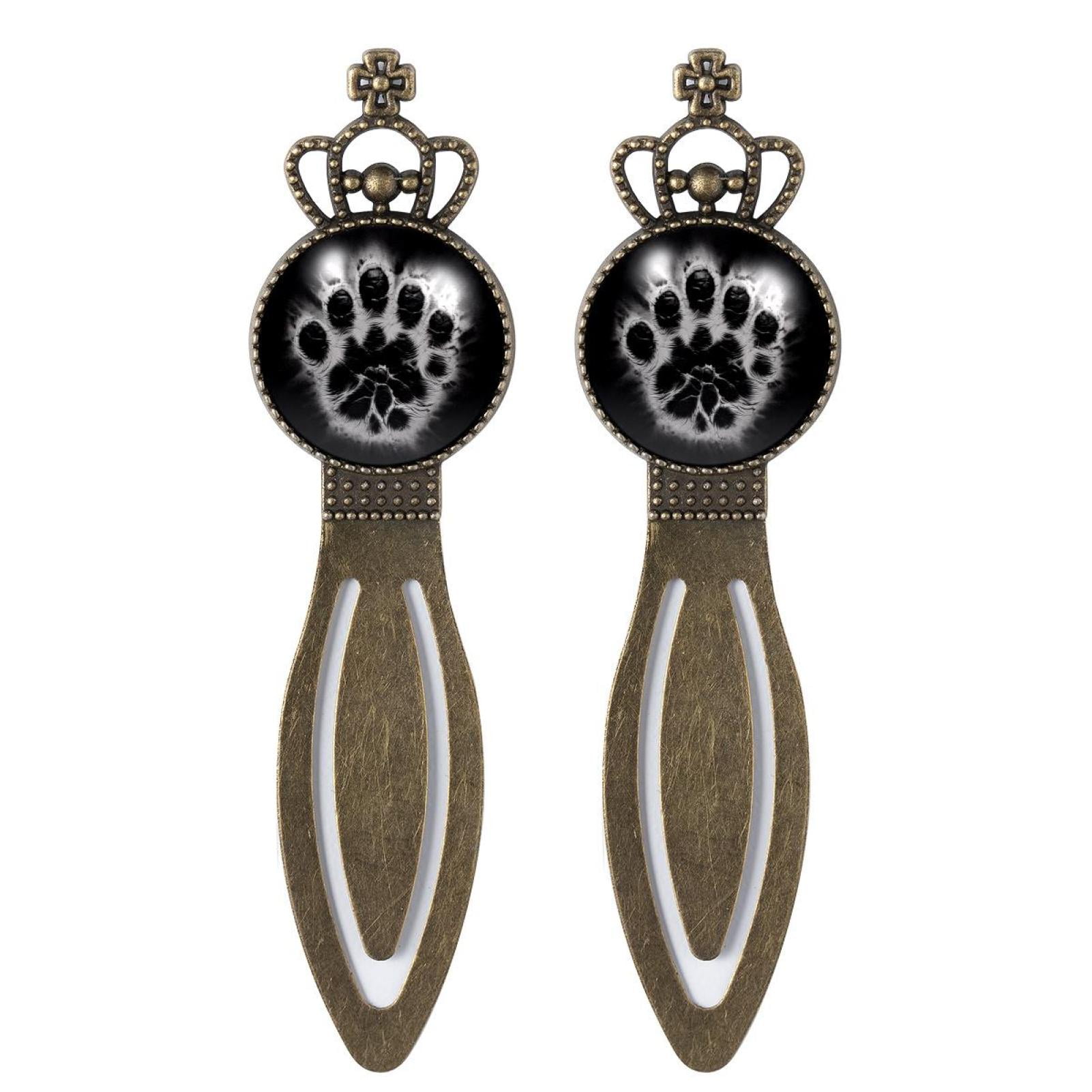 Paw prints Vintage Copper Crown-Shaped Bookmarks: Stainless Steel Book ...