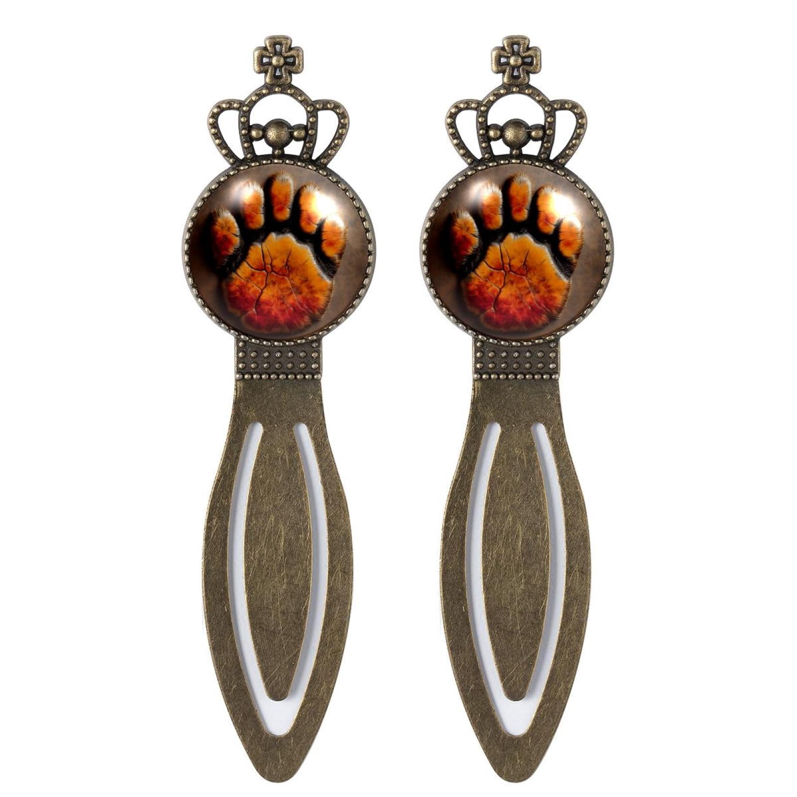 Paw prints Vintage Copper Crown-Shaped Bookmarks: Stainless Steel ...