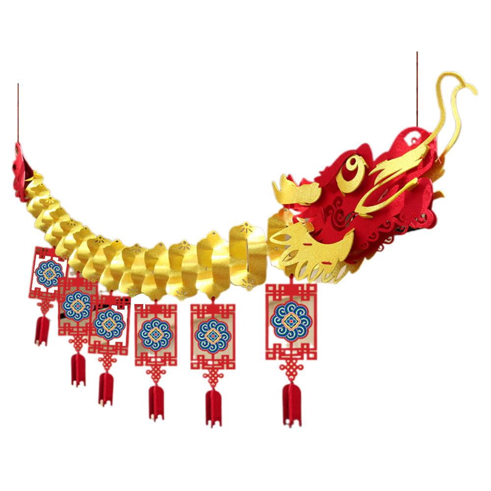 PawCasa 3D Chinese Paper Dragon Garland Hanging Decoration Ornament ...